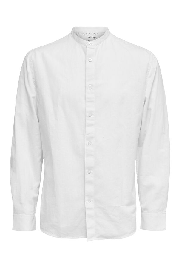 Camisa De Manga Larga Y Cuello Mao De Lino Y Algodón Orgánico