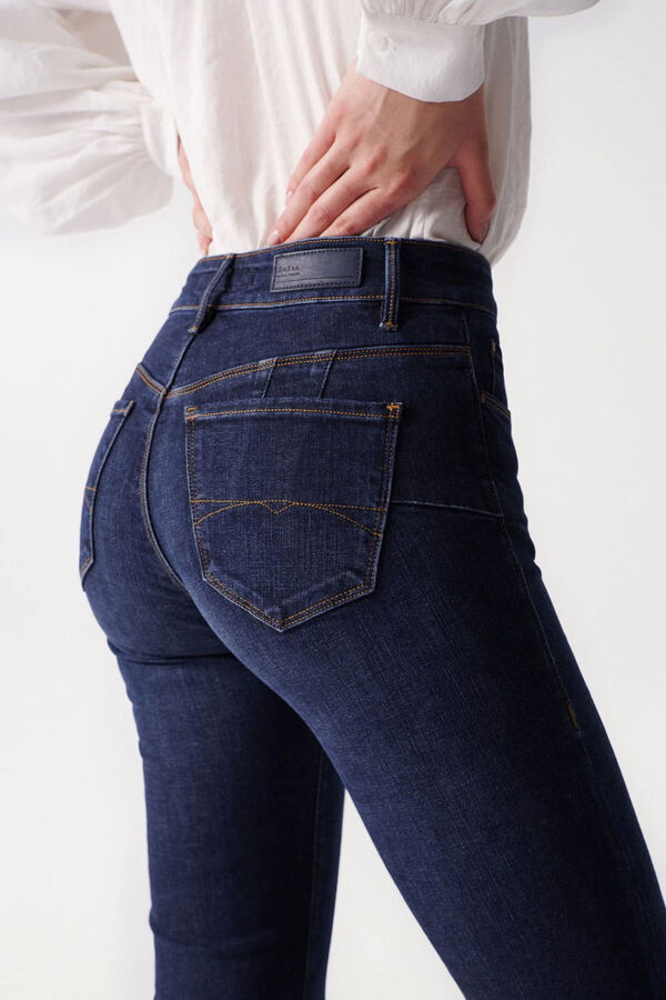 Vaqueros Destiny Push Up Flare Con Lavado Oscuro Pantalones Vaqueros