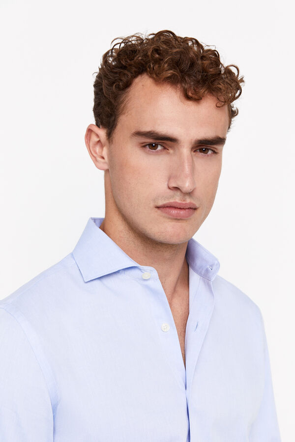Camisa Pinpoint Liso Fácil De Engomar Camisas De Homem Cortefiel