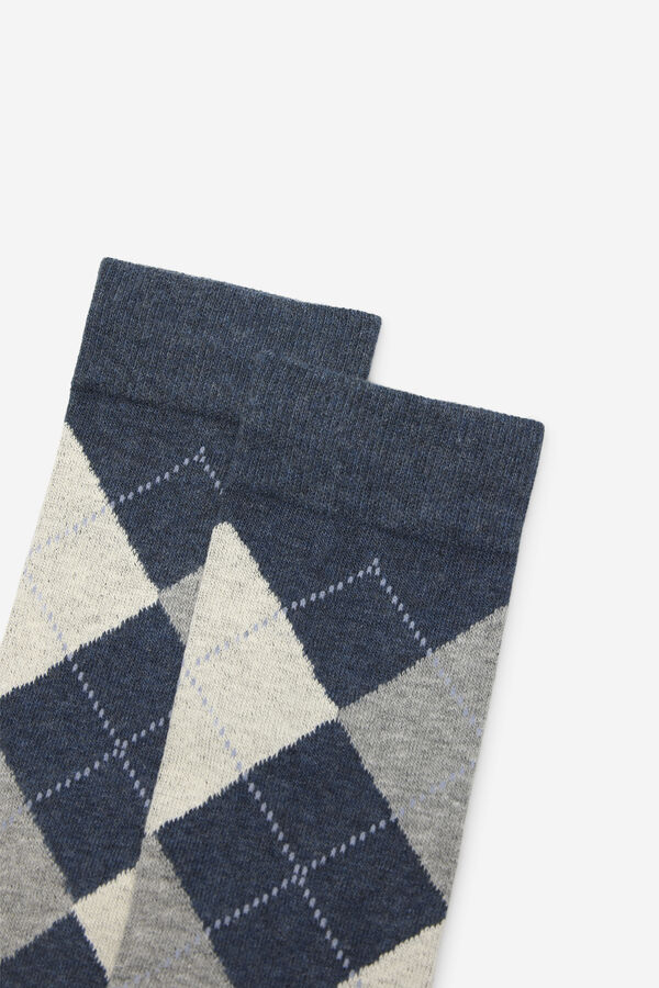 Meia com padrão de losango | Meias para Homem | Cortefiel