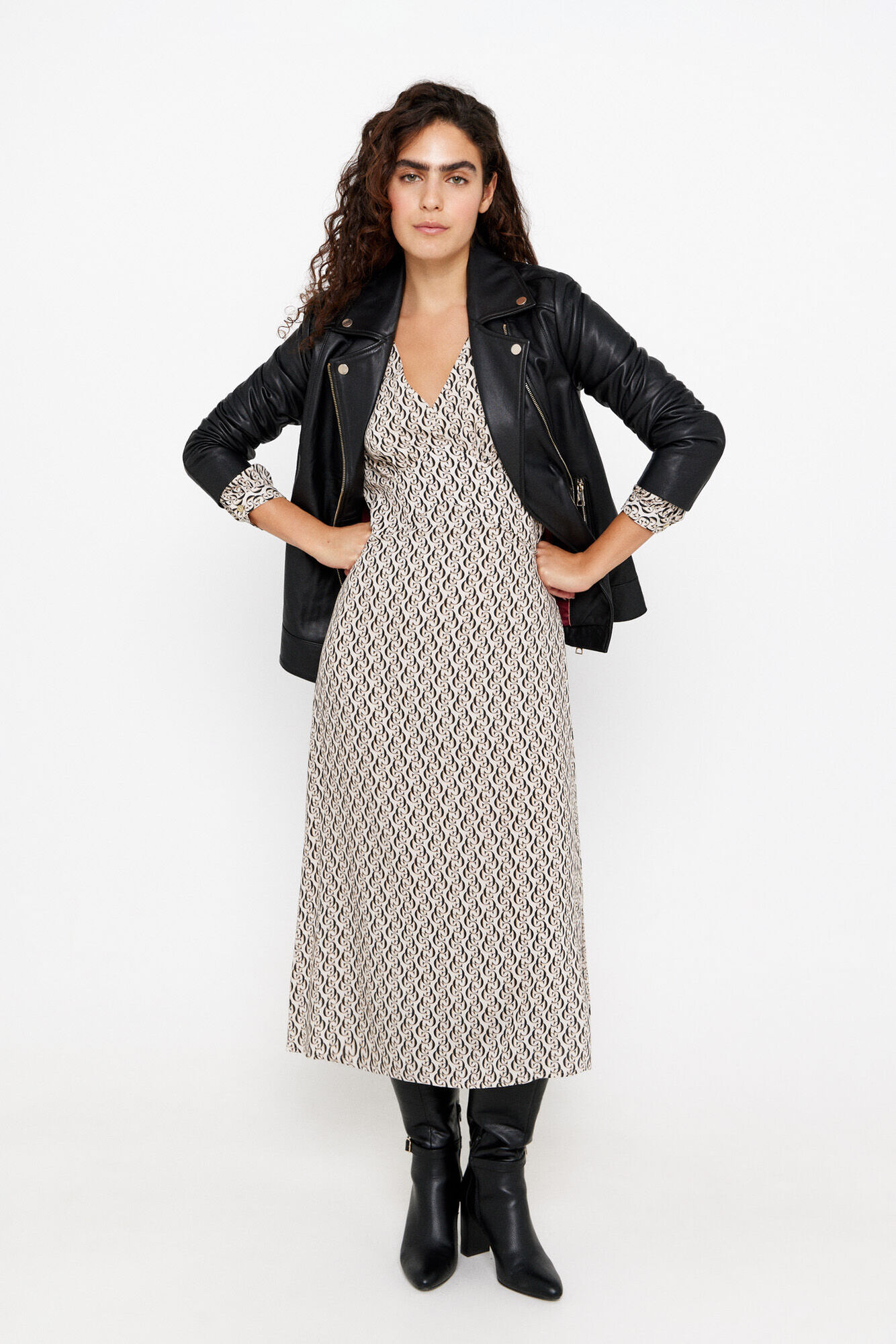 Leather biker jacket | Women's jackets | Cortefiel