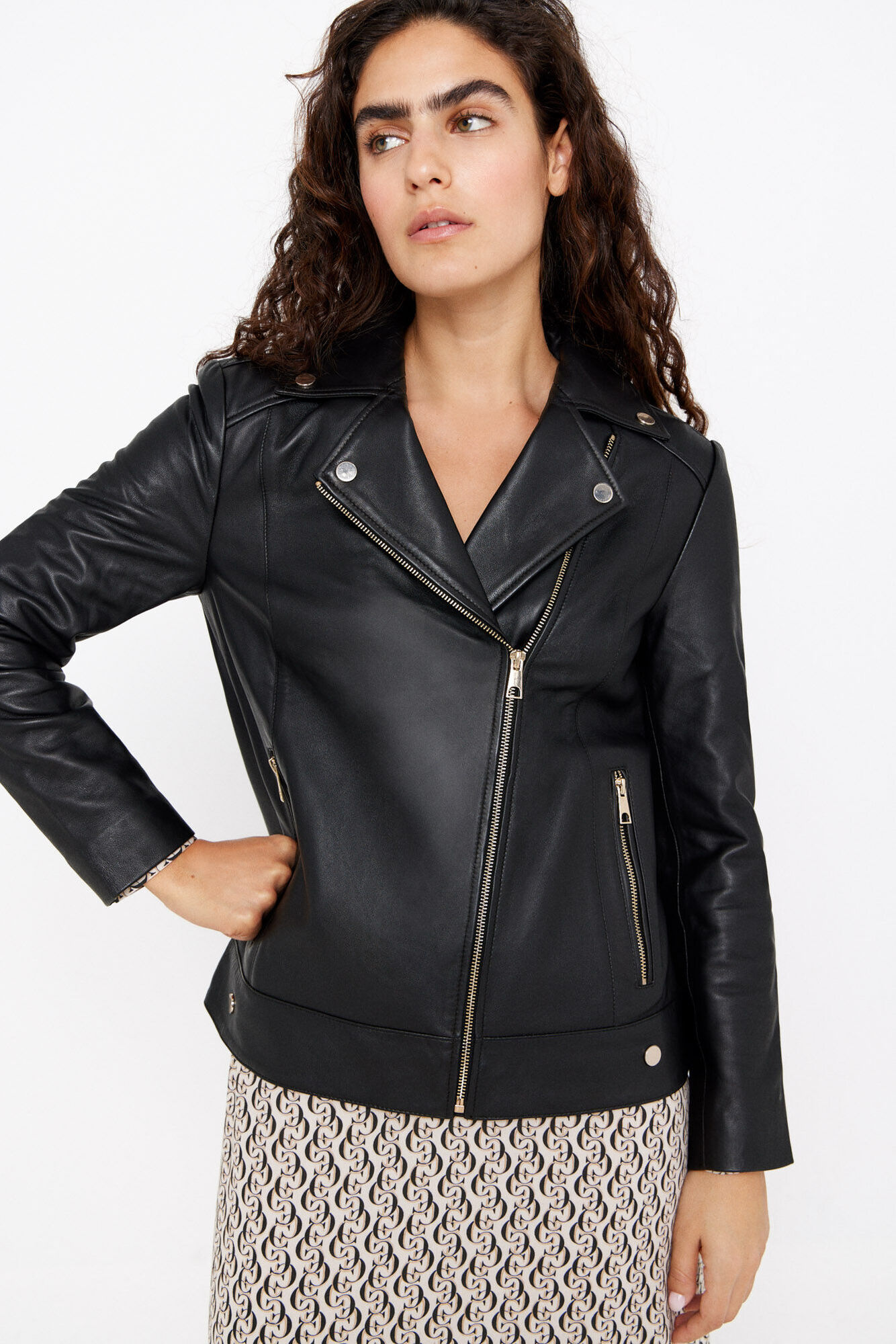 Leather biker jacket | Women's jackets | Cortefiel
