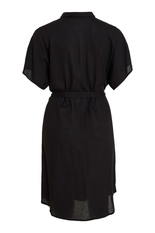Vestido Camisero Midi De Viscosa Y Lino Vestidos Y Monos De Mujer