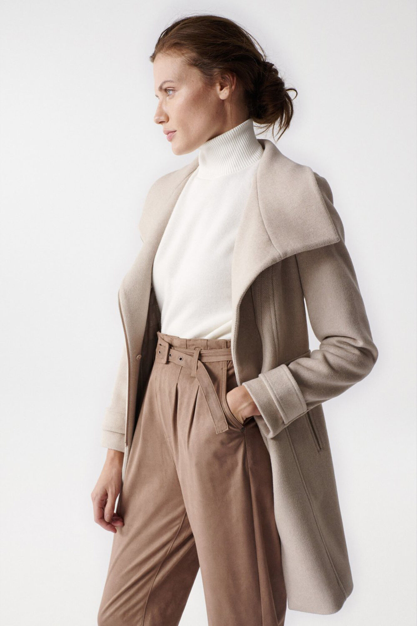 Grace cloth coat with faux fur collar | Women's coats and parkas ...