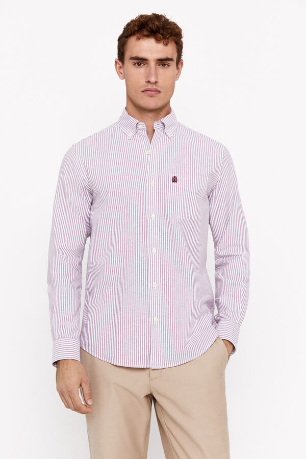 Camisa Oxford Riscas Camisas De Homem Cortefiel