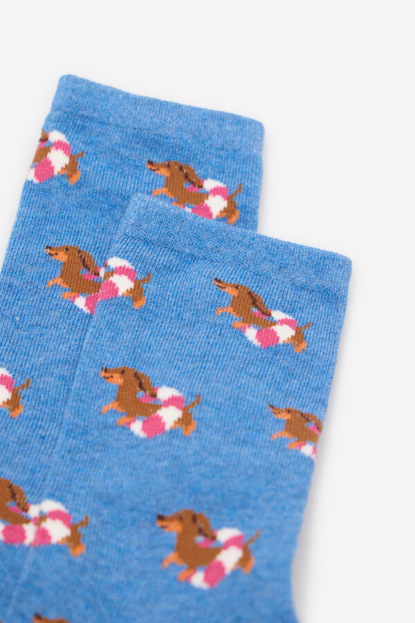 Dachshund flutua meia longa | Meias para Mulher | Cortefiel