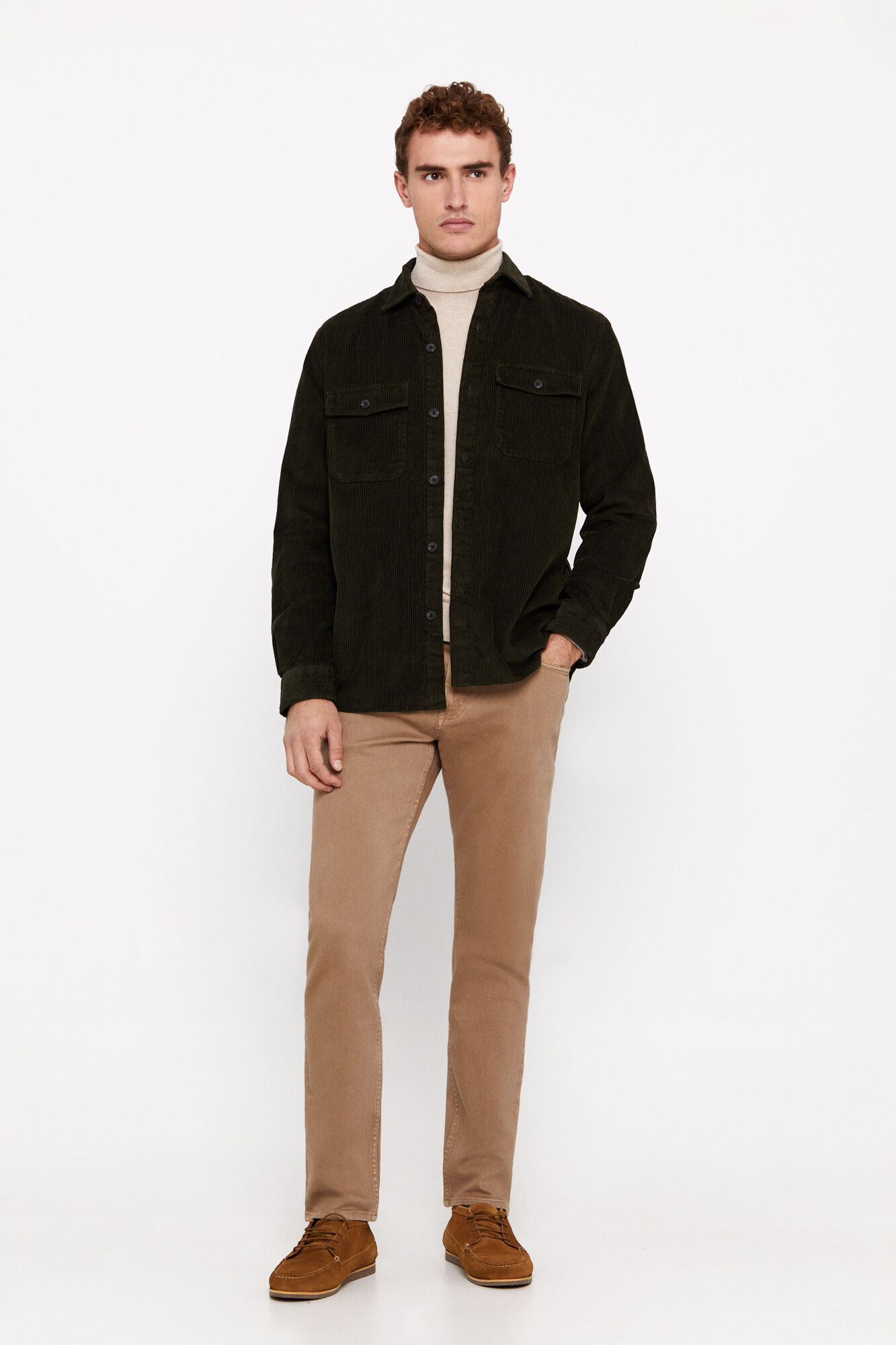 Quilted corduroy overshirt | Men's shirts | Cortefiel