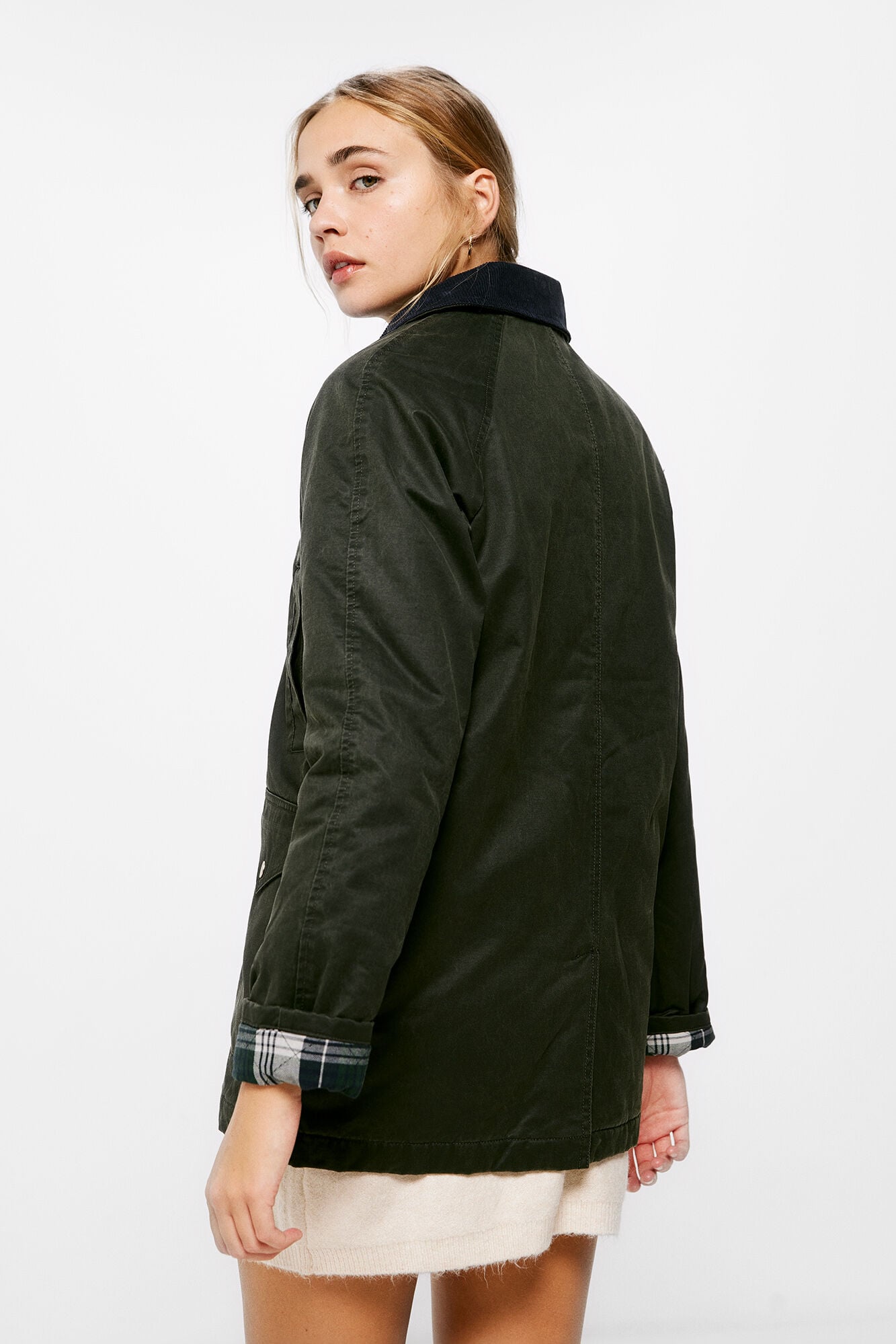 Parka Verde Encerada | Casacos de mulher - Black Friday | Cortefiel