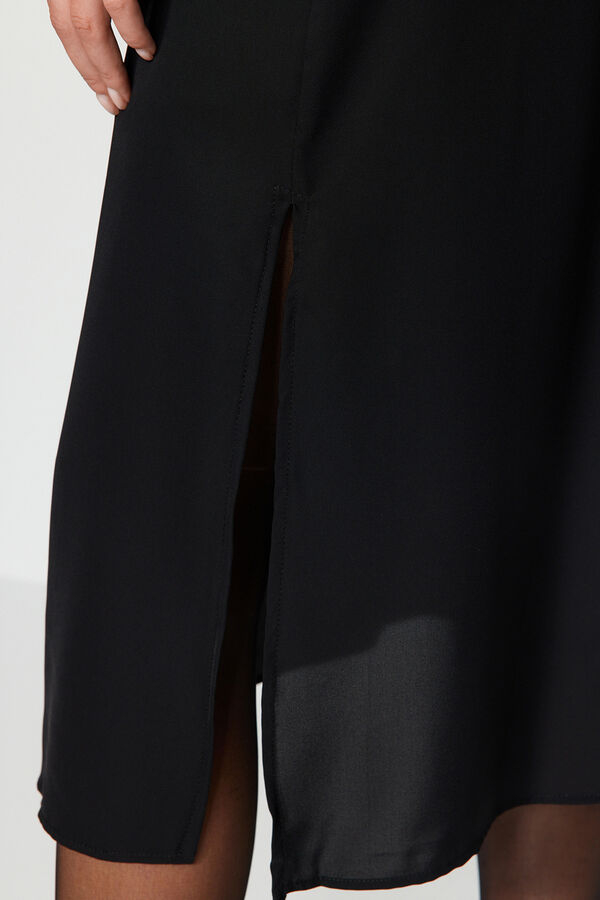 Vestido midi com abertura | Vestidos para Mulher | Cortefiel