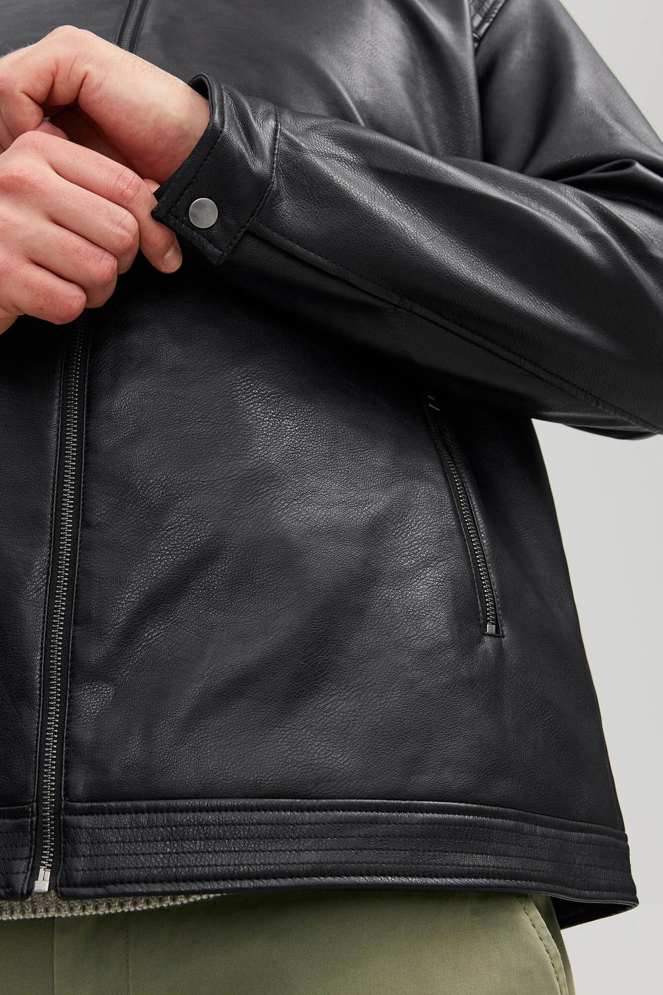PLUS faux leather biker jacket | Men's jackets, gilets and waistcoats ...