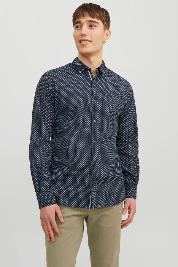 Camisa Microestampado Slim Fit Camisas De Hombre Cortefiel