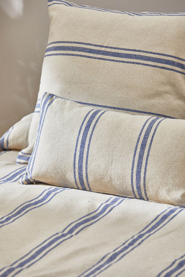 Funda de cojín con raya tejida azul Bari | Textiles para el dormitorio ...
