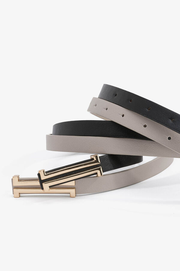 Pacote de 2 cintos estreitos com efeito de couro | Cintos para Mulher ...