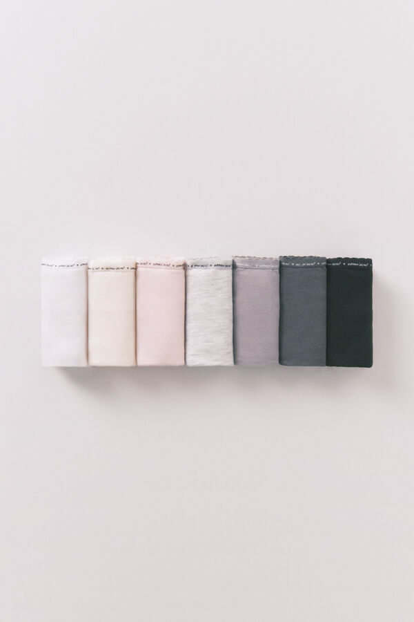 Pack 7 bragas clásicas algodón neutro logo | Braguitas | Cortefiel