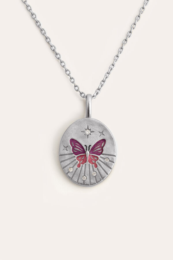 Collar Medallion Butterfly Rose | Collares | Cortefiel
