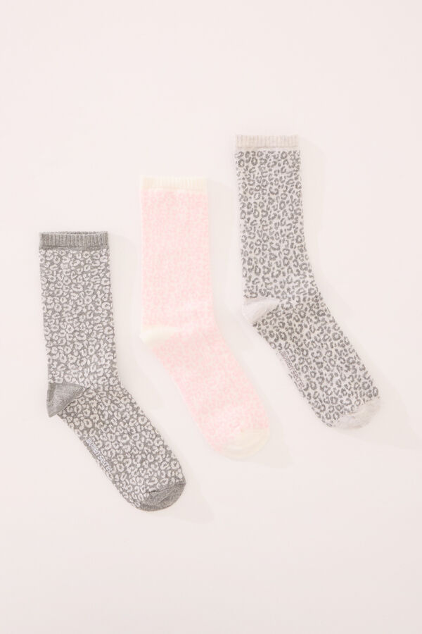 Pack 3 calcetines altos animal print | Calcetines mujer | Cortefiel