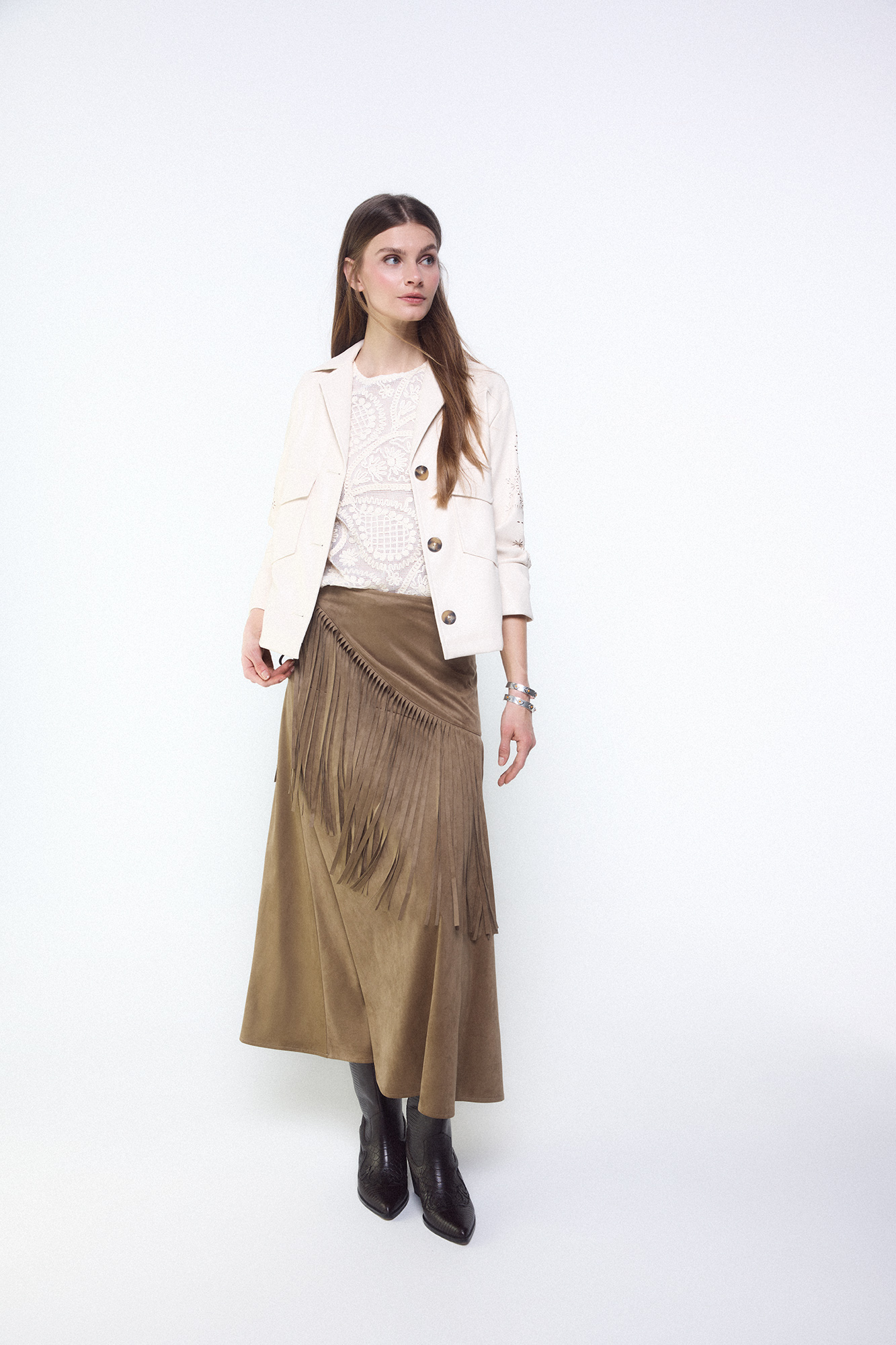 Cazadora perforados en manga | Women's jackets | Cortefiel
