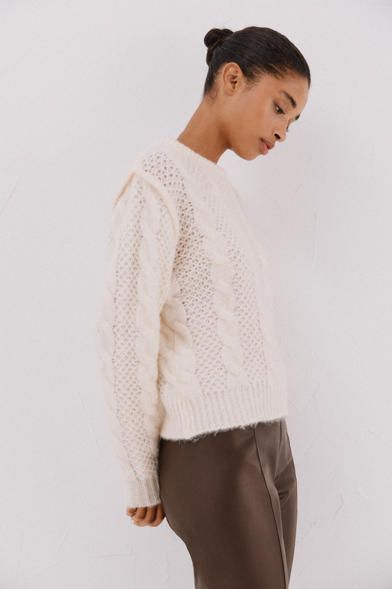 cross-knit - jersey-knit sweater. | Women's jumpers and cardigans ...