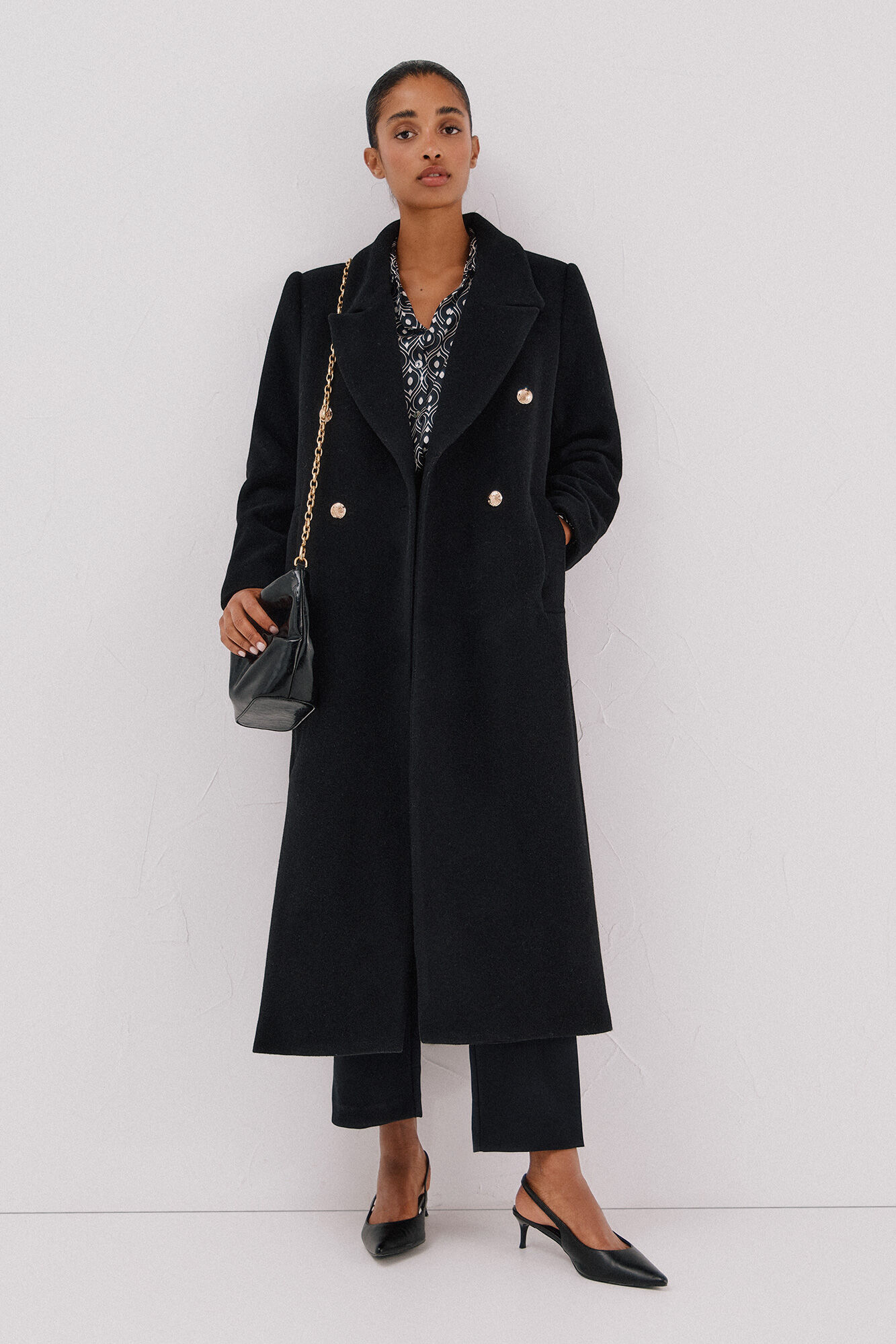 Long coat Italian fabric | Women's coats and parkas | Cortefiel