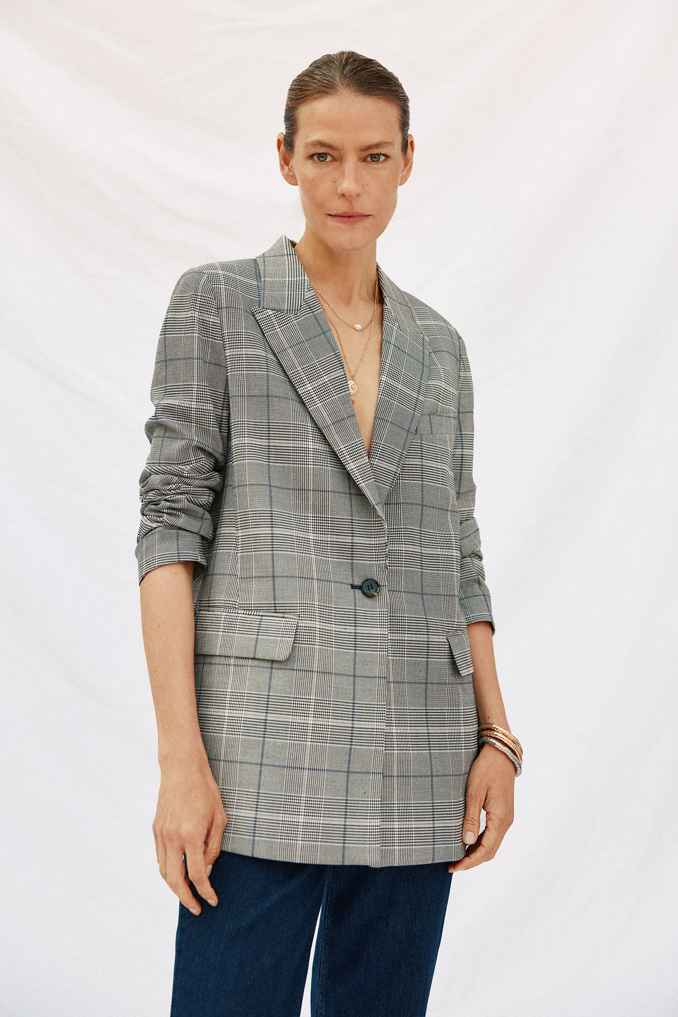 Blazer cuadros | Americanas y blazers de mujer | Cortefiel