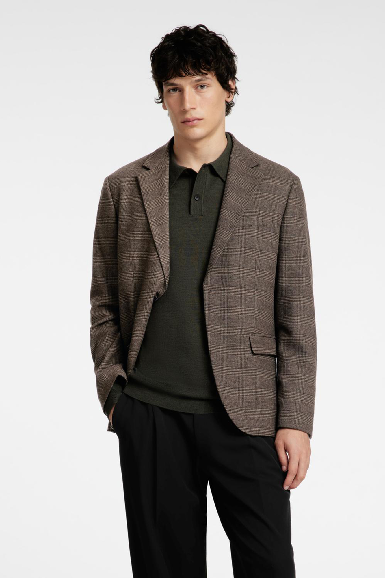 Blazer Slim Fit confeccionado em Lã RWS. | Blazers para Homem | Cortefiel