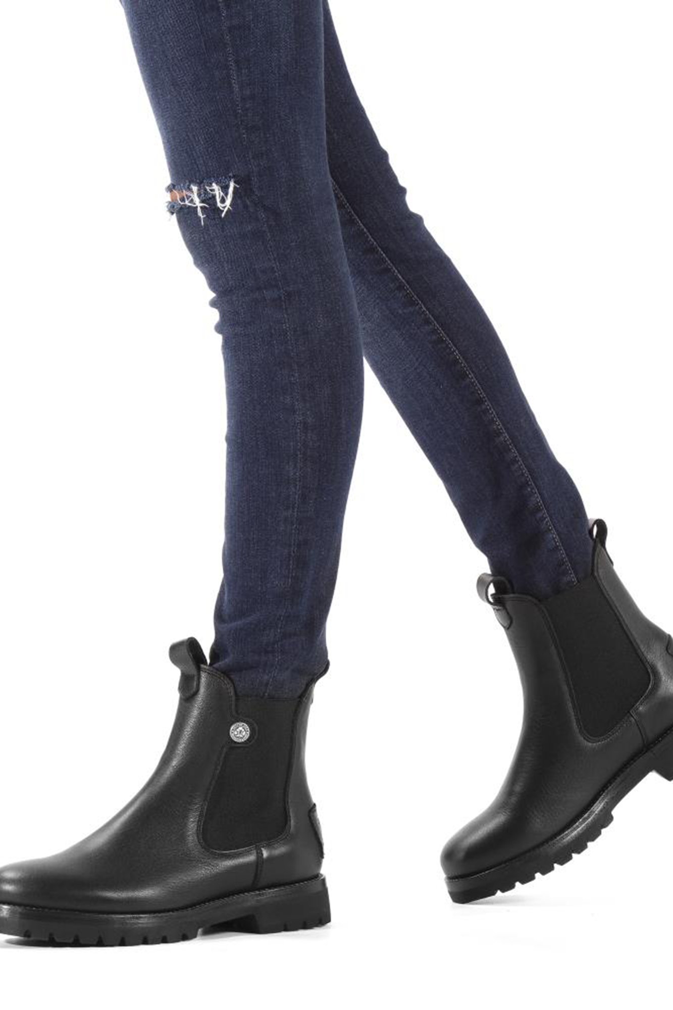 Botins de pele com forro de pele | Botas para Mulher | Cortefiel