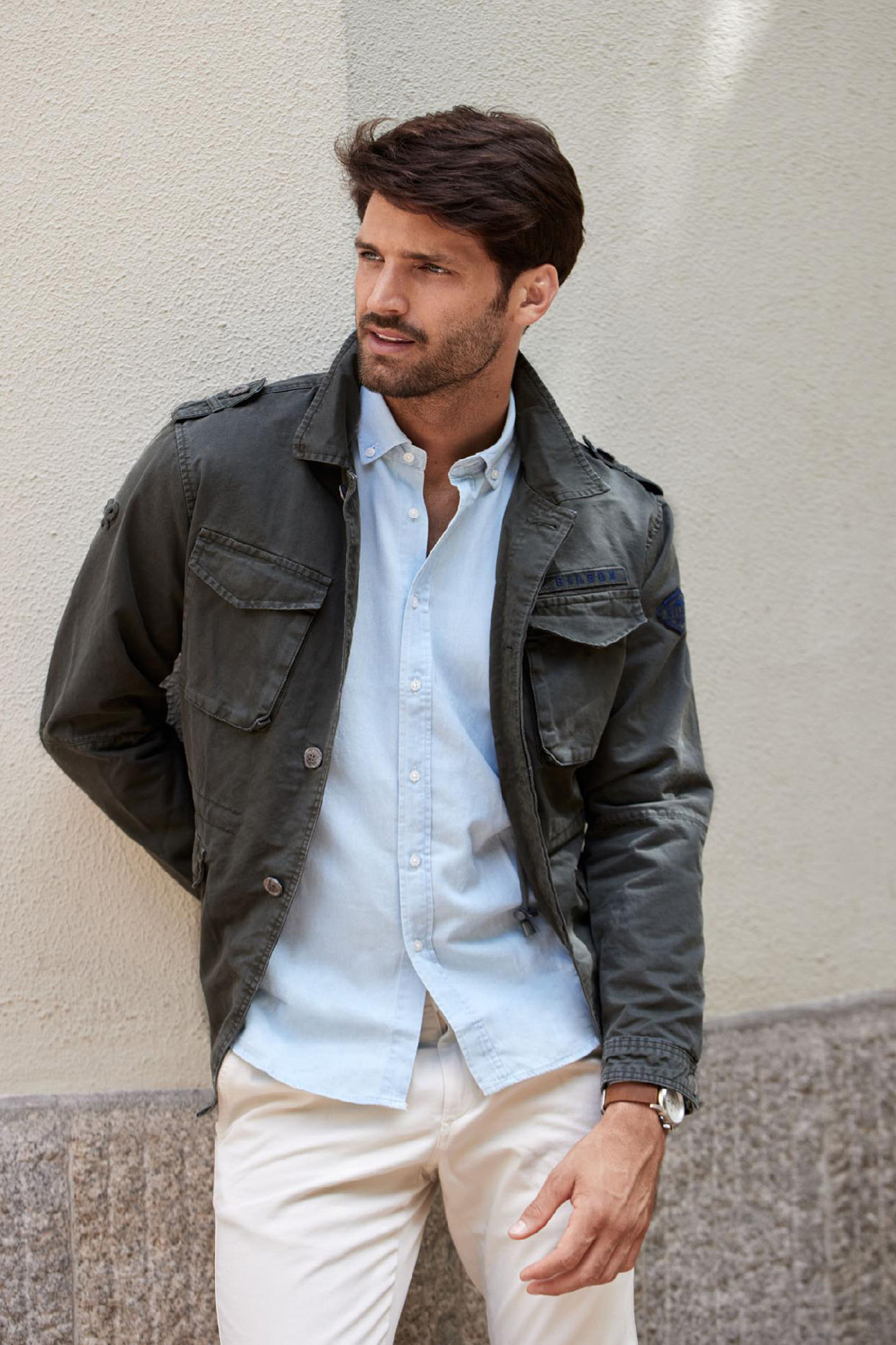 Casaco garment dye verde | Casacos para Homem | Cortefiel