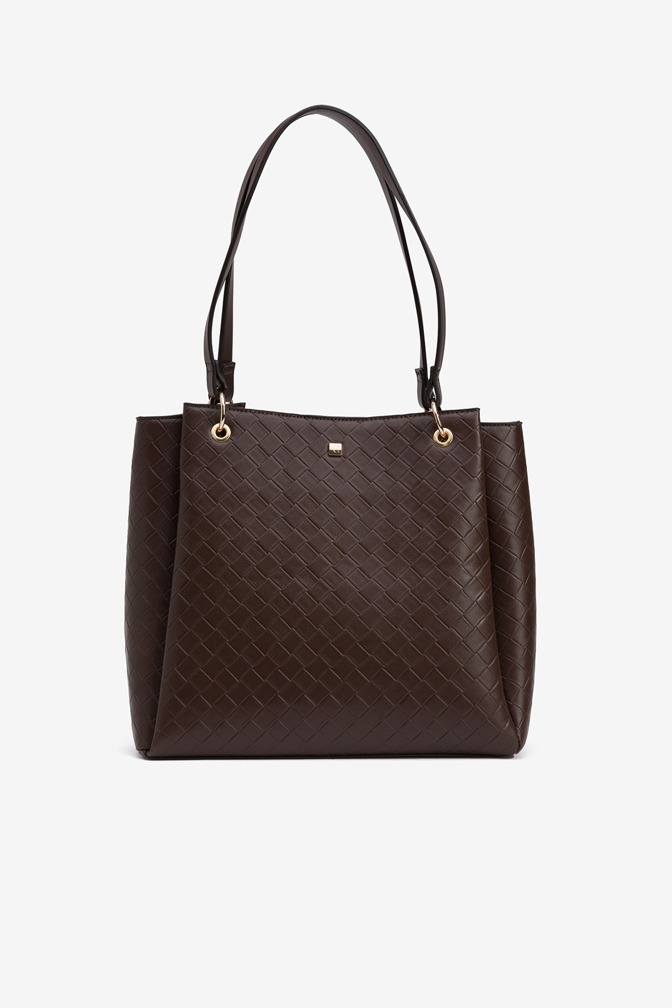 Mala tote bag com textura de trama | Malas para Mulher | Cortefiel