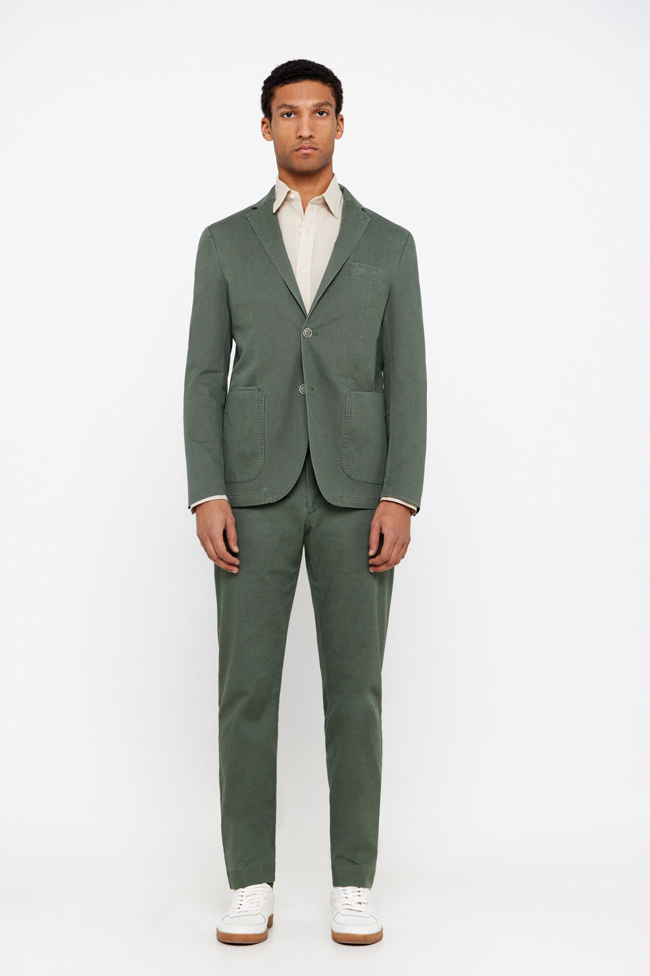 Calças algodão-linho slim fit | Fatos de Homem | Cortefiel