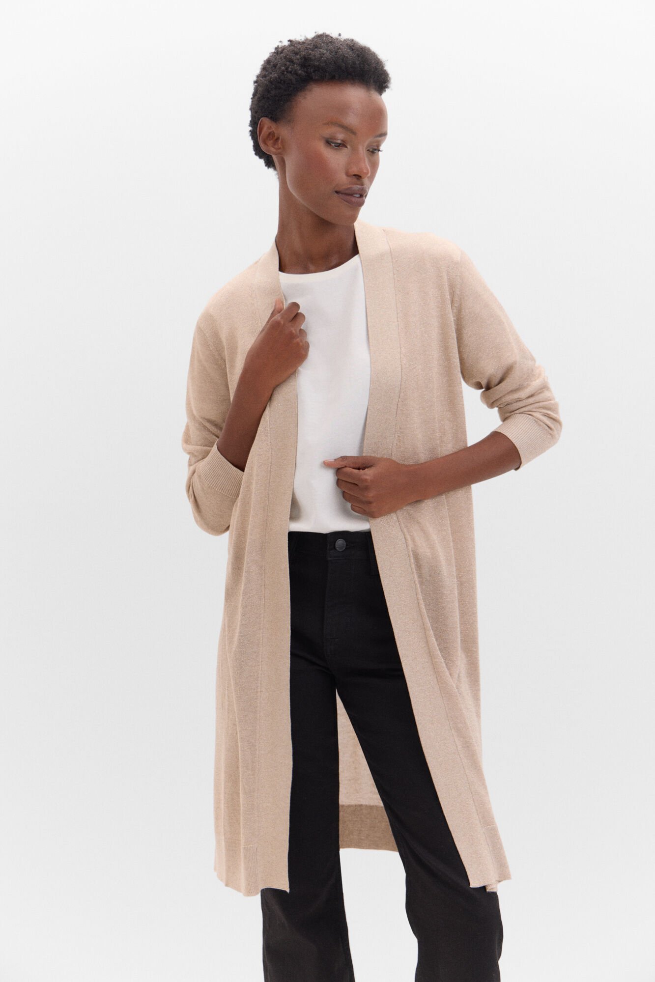 Metallic knit jacket | Cardigans | Cortefiel