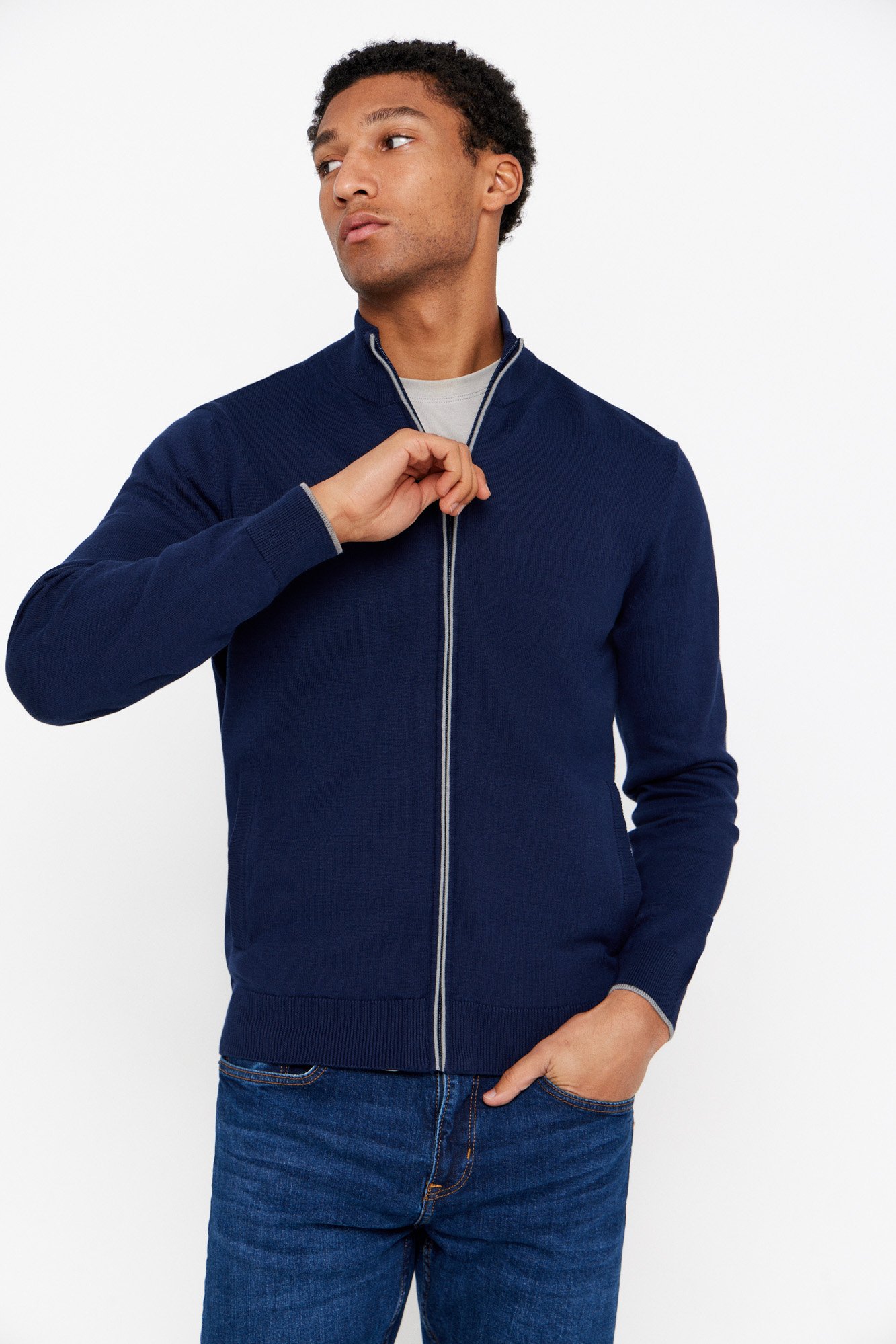 Cardigan algodón cremallera básico | Jerséis y cárdigans de hombre ...