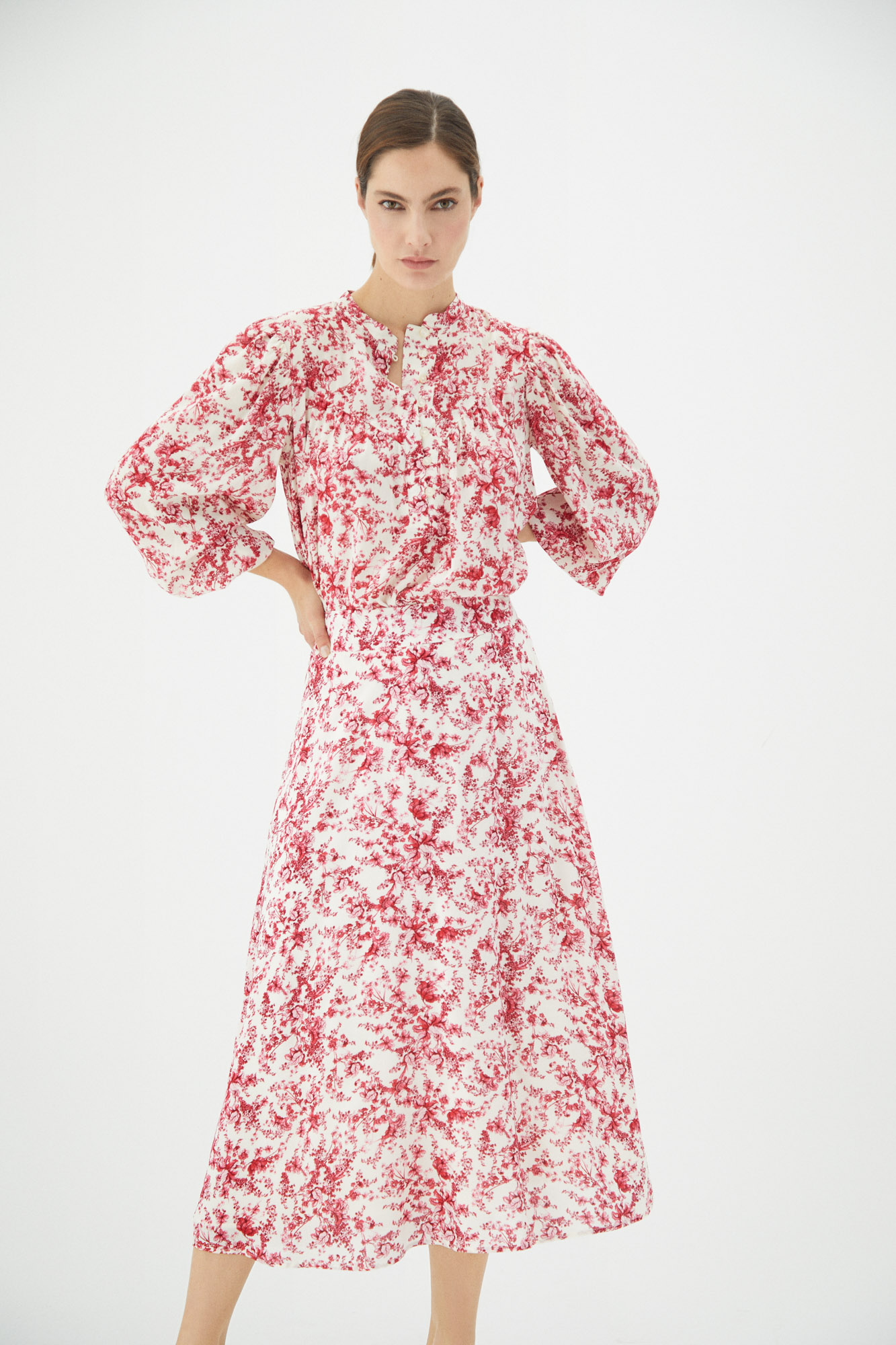 Falda midi estampada | Faldas de mujer | Cortefiel