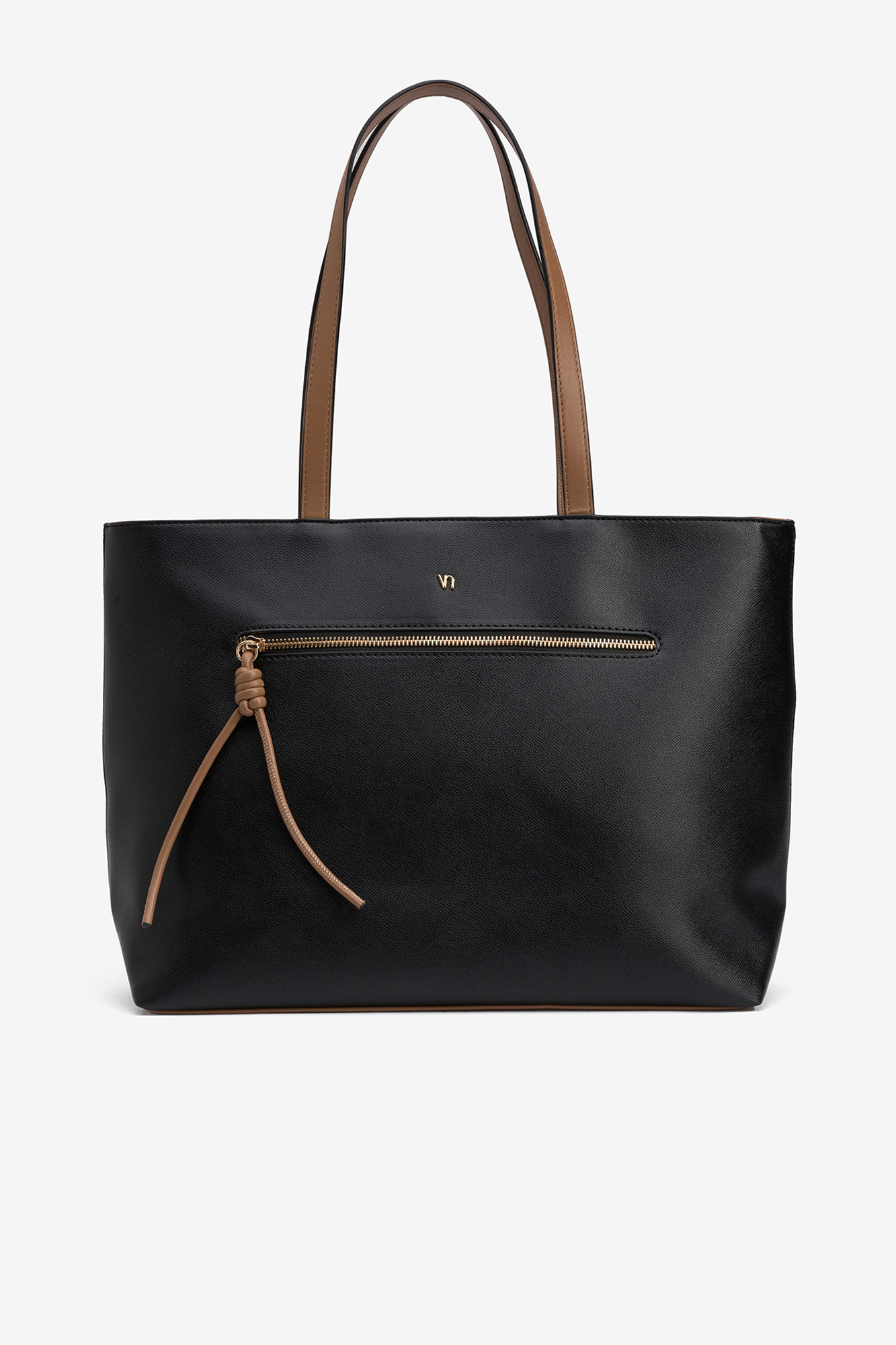Mala tote bag com efeito de couro bicolor | Malas para Mulher | Cortefiel