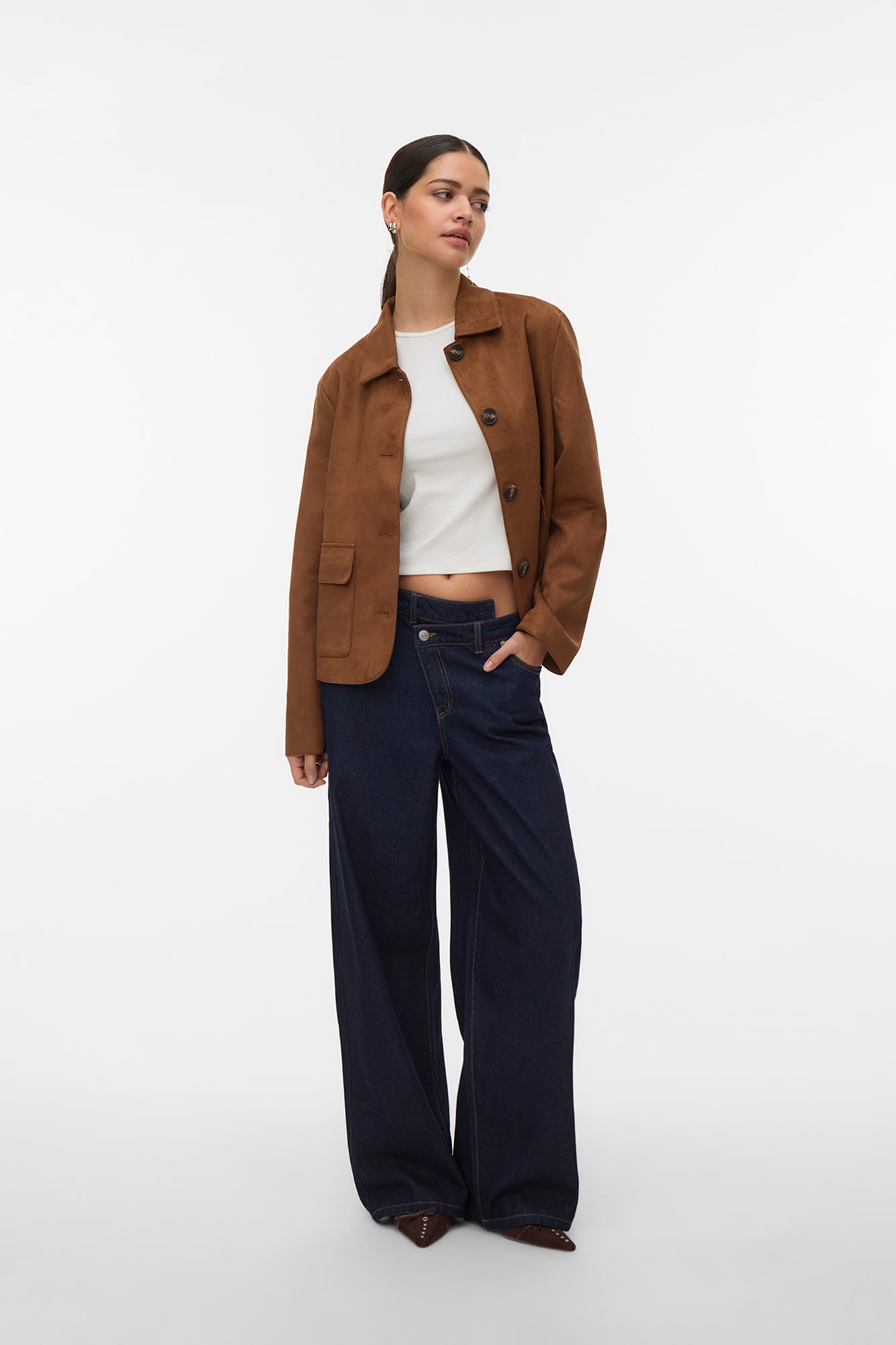 Faux suede jacket | Women's jackets | Cortefiel