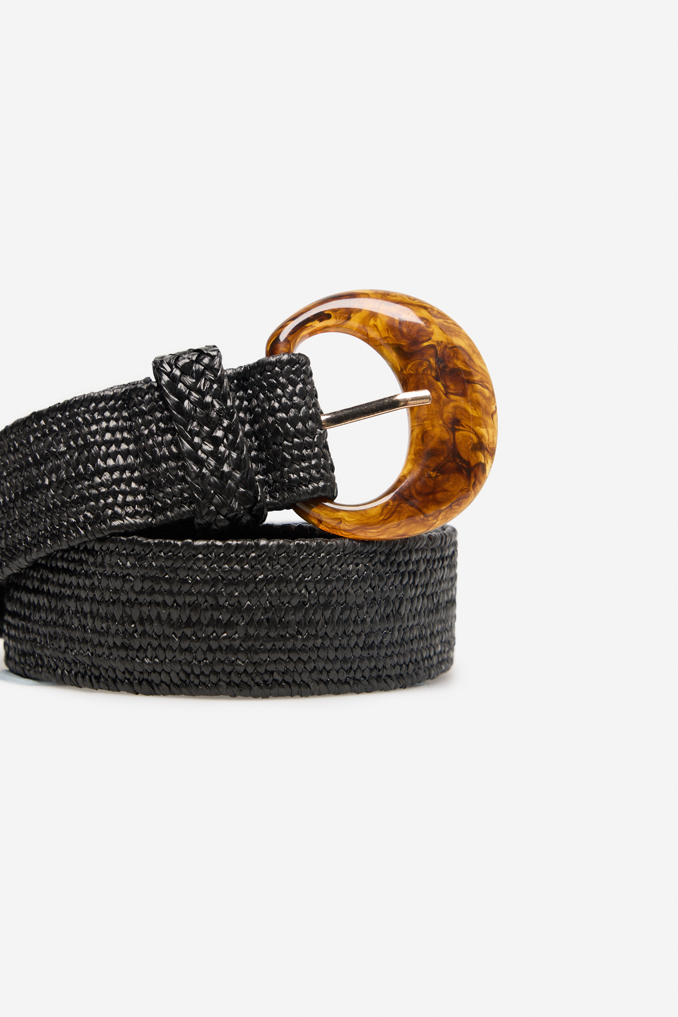 Cinto elástico de ráfia carey | Cintos para Mulher | Cortefiel