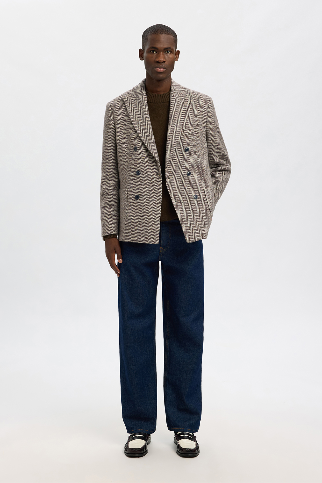 Blazer de lã trespassado | Blazers para Homem | Cortefiel