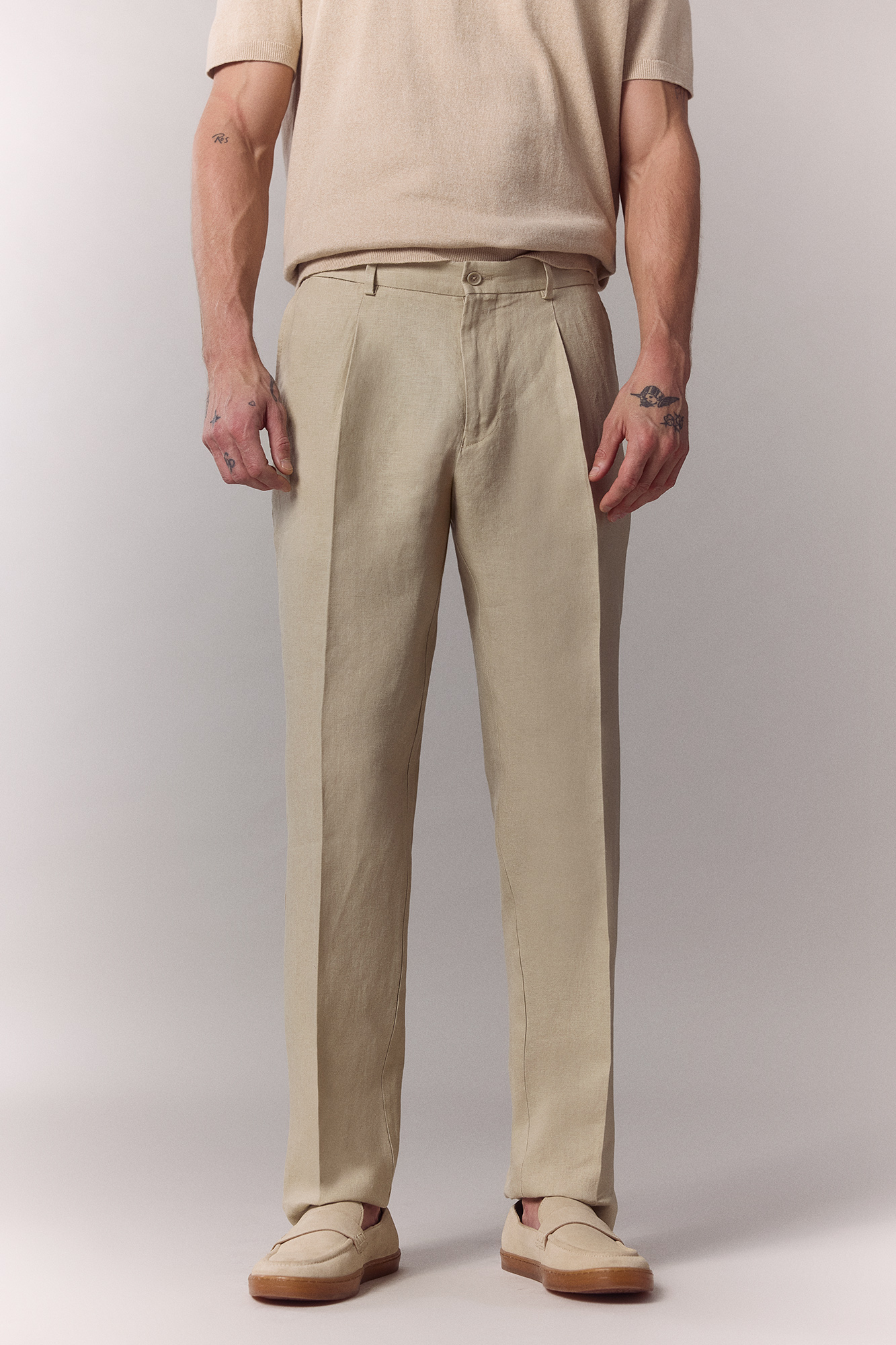 Calça de fato coordenado em linho | Fatos de Homem | Cortefiel