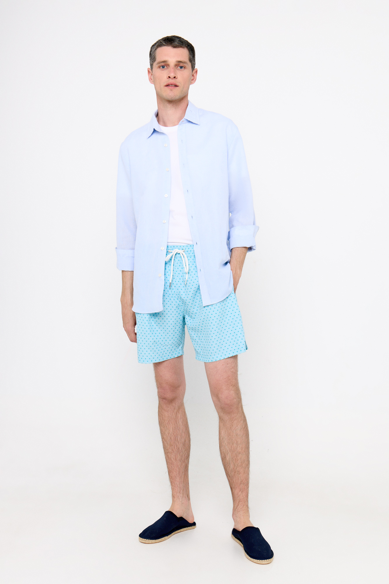 Crab microprint swim shorts | Men's swimming shorts | Cortefiel