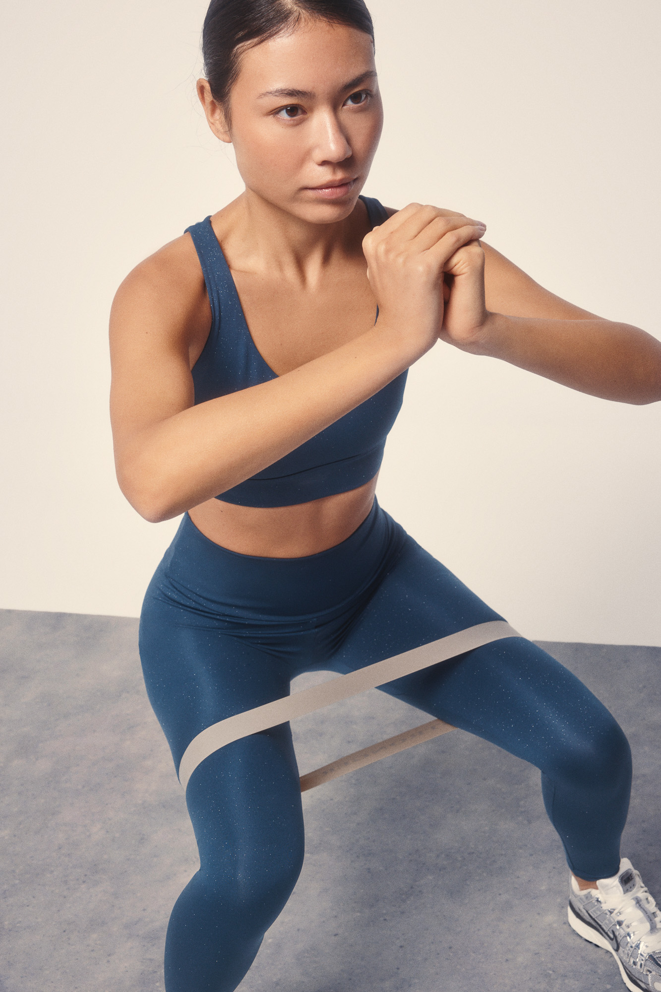 Leggings 4D STRETCH brillo azul | Leggings deportivos de mujer | Cortefiel