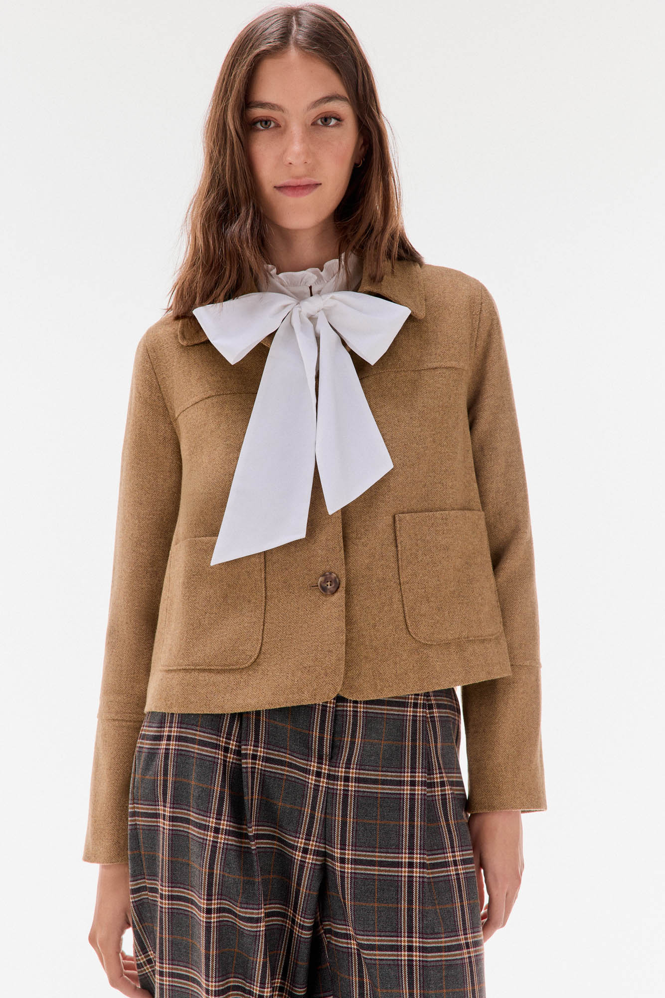 Herringbone jacket | Women's jackets | Cortefiel