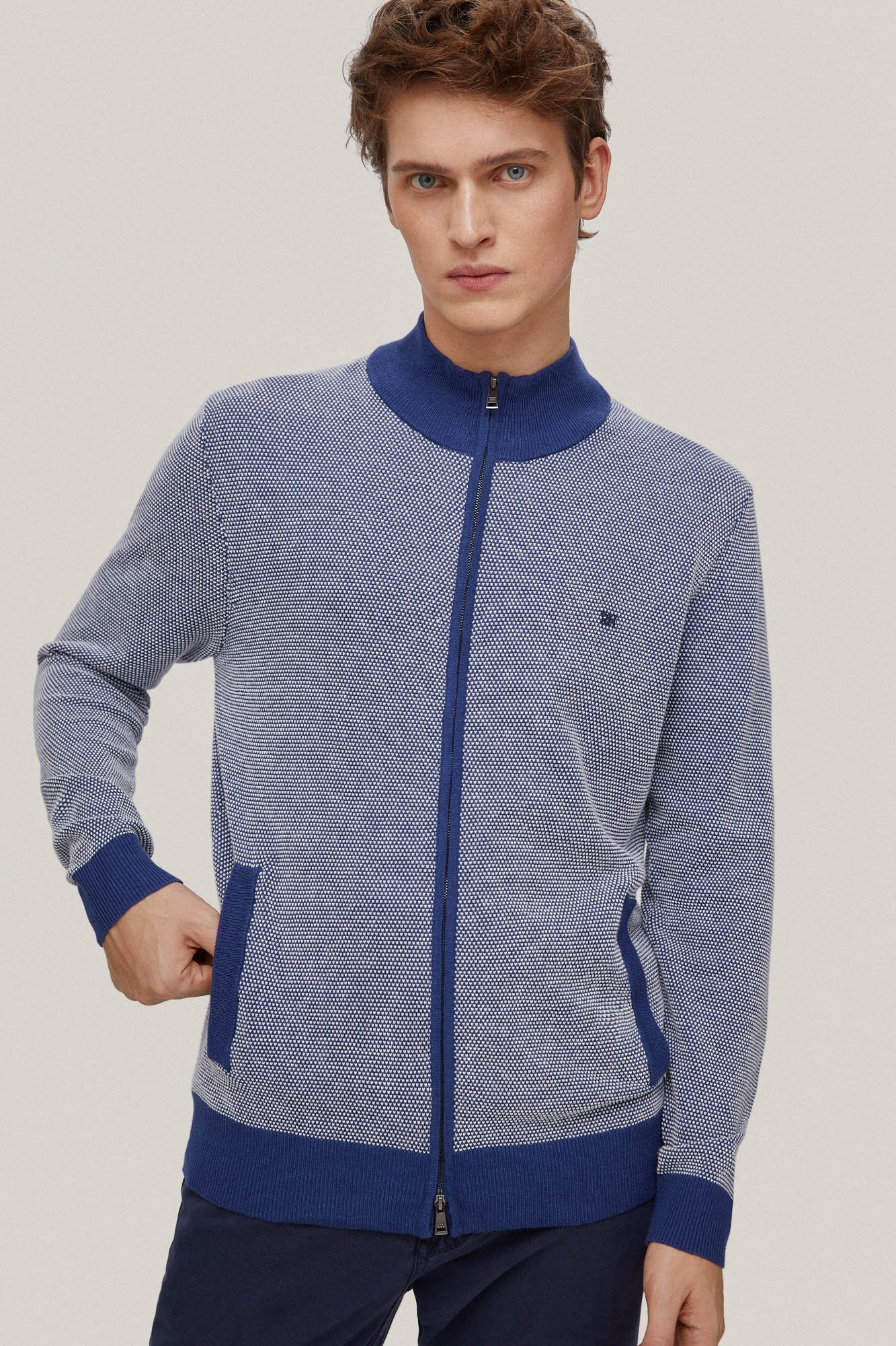 Cardigan estructura bicolor cremallera | Jerséis y cárdigans de hombre ...