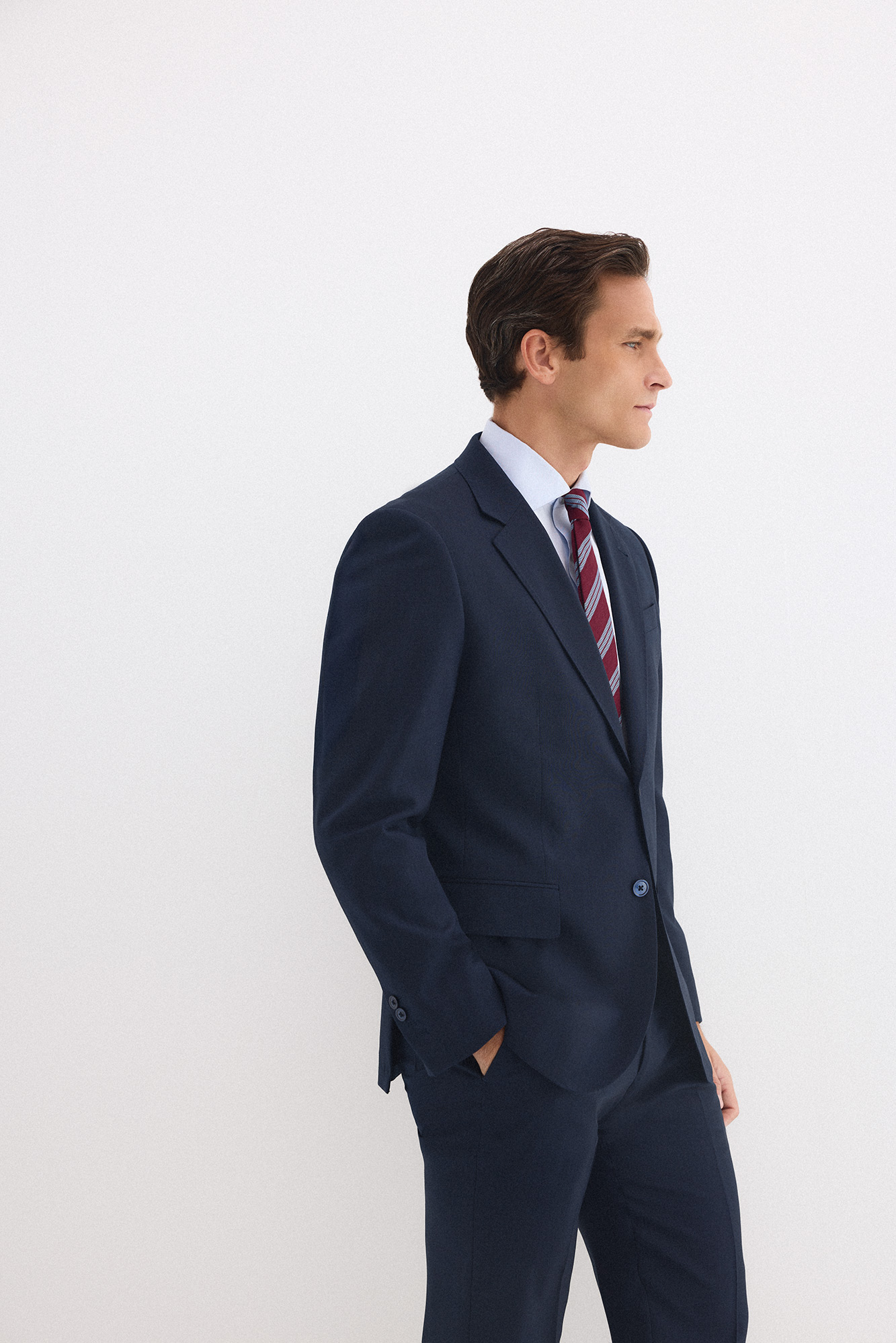 Blazer slim bi-stretch em canvas | Blazers para Homem | Cortefiel