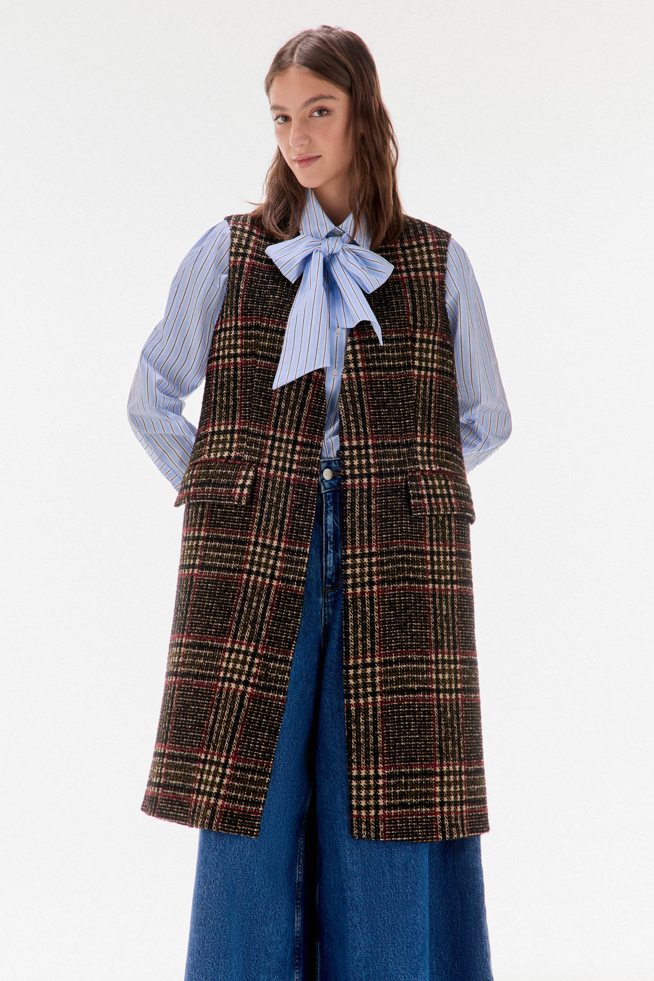 Checkered gilet | Women's vests | Cortefiel