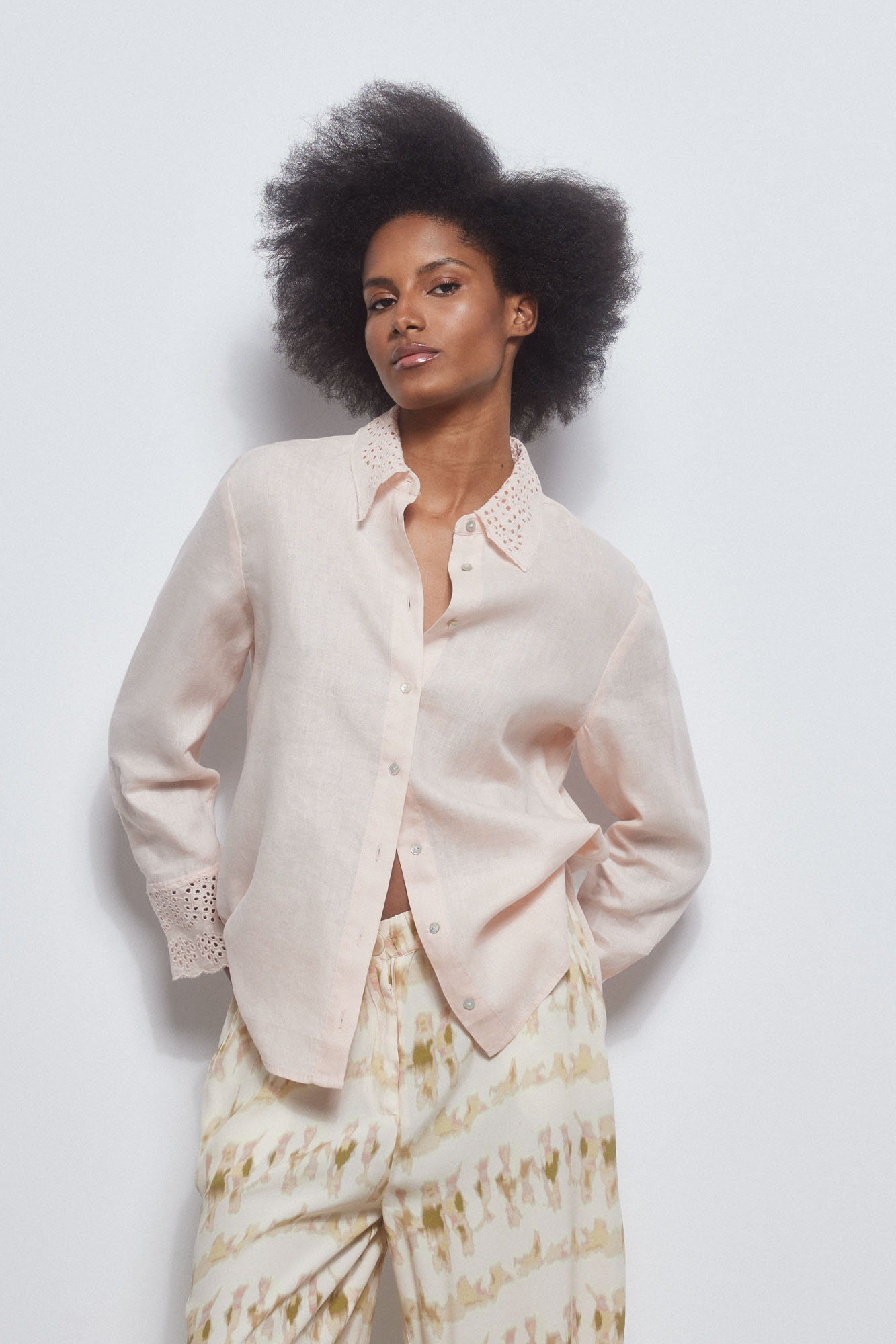 Camisa lino oversize | Camisas y Blusas de Mujer | Cortefiel