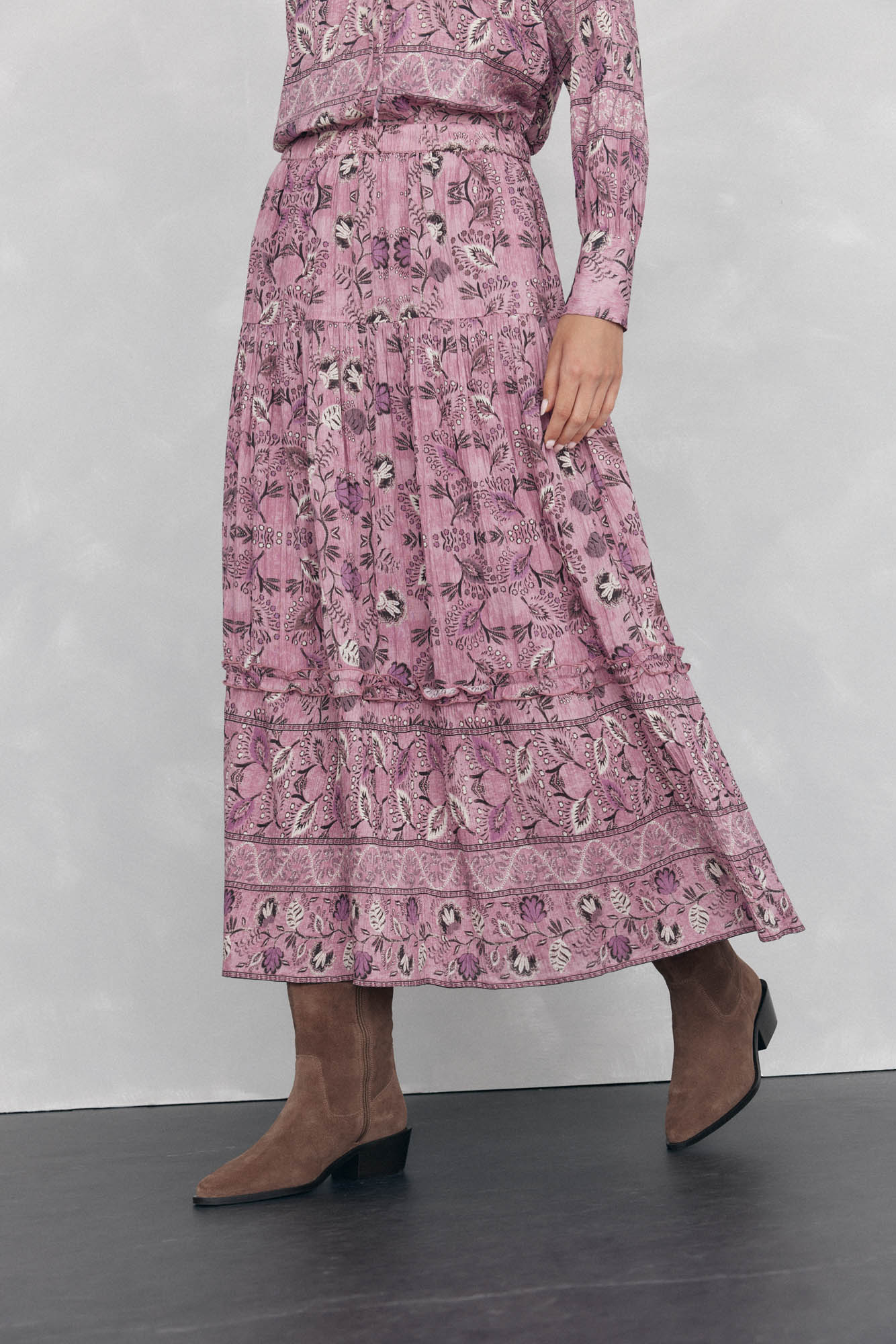 Saia midi estampada | Saias | Cortefiel