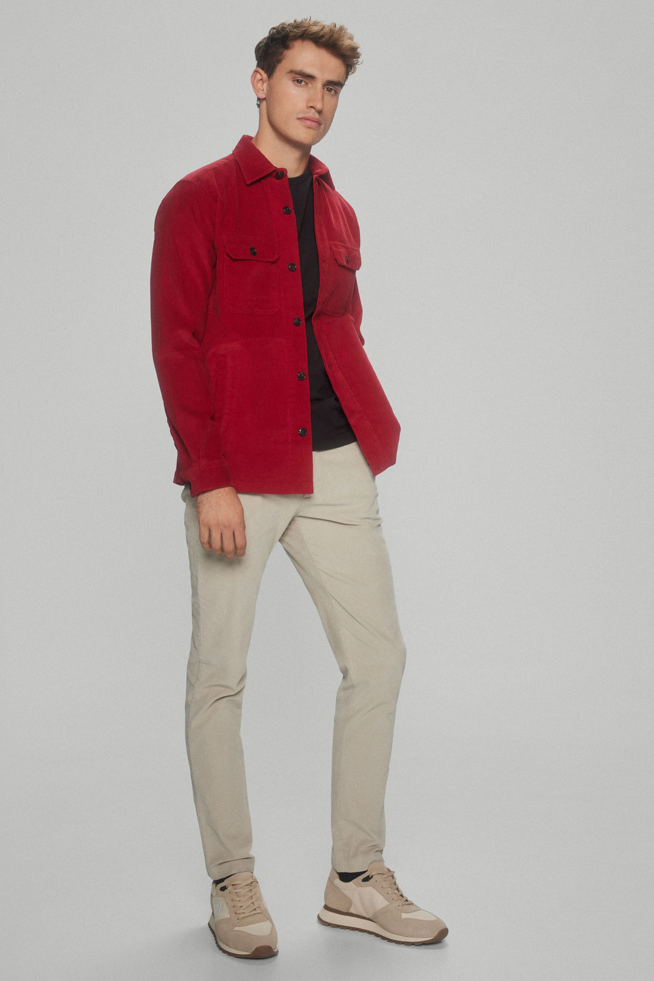Corduroy four-pocket overshirt | Men's shirts | Cortefiel