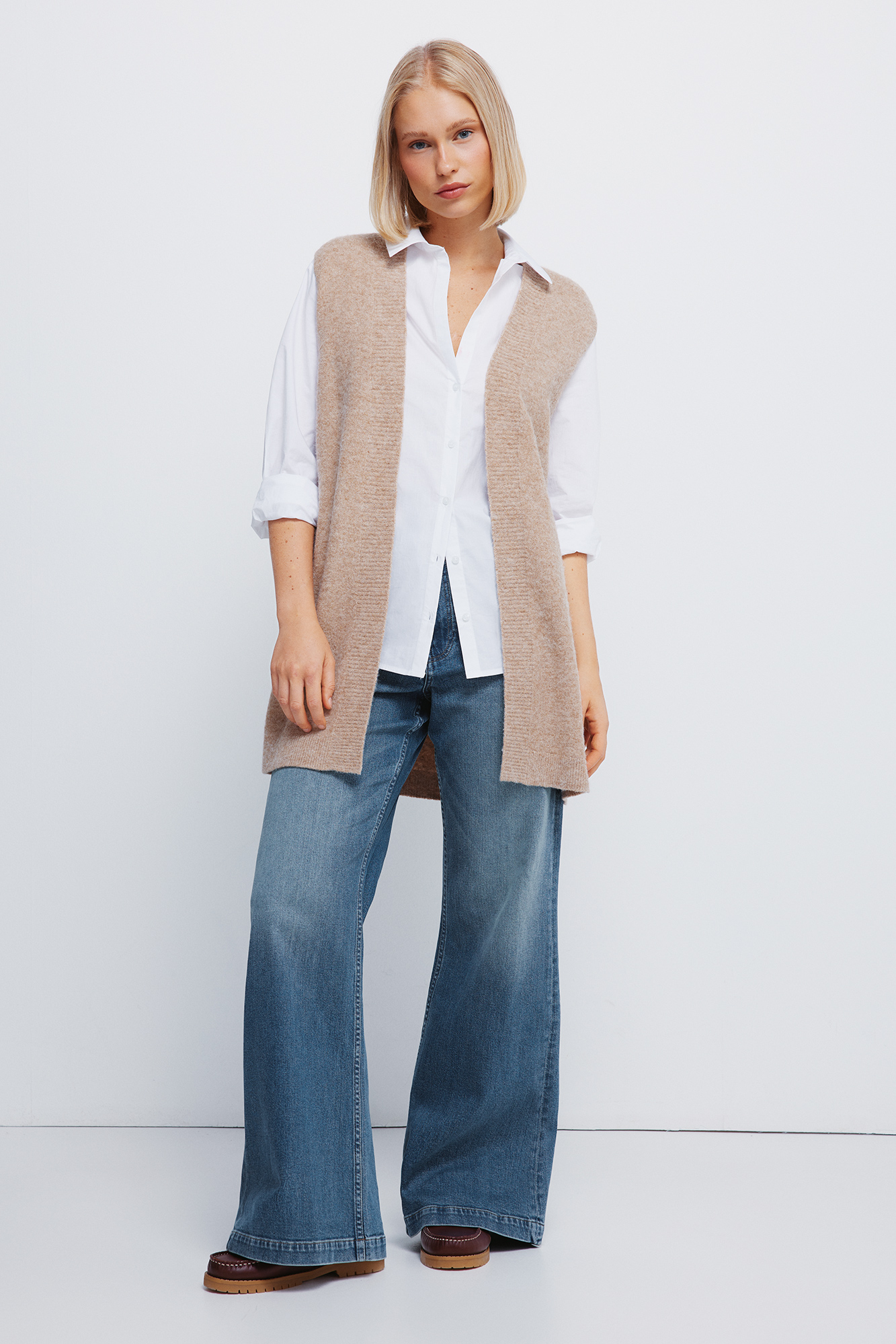 Chaleco largo abierto | Chalecos de mujer | Cortefiel