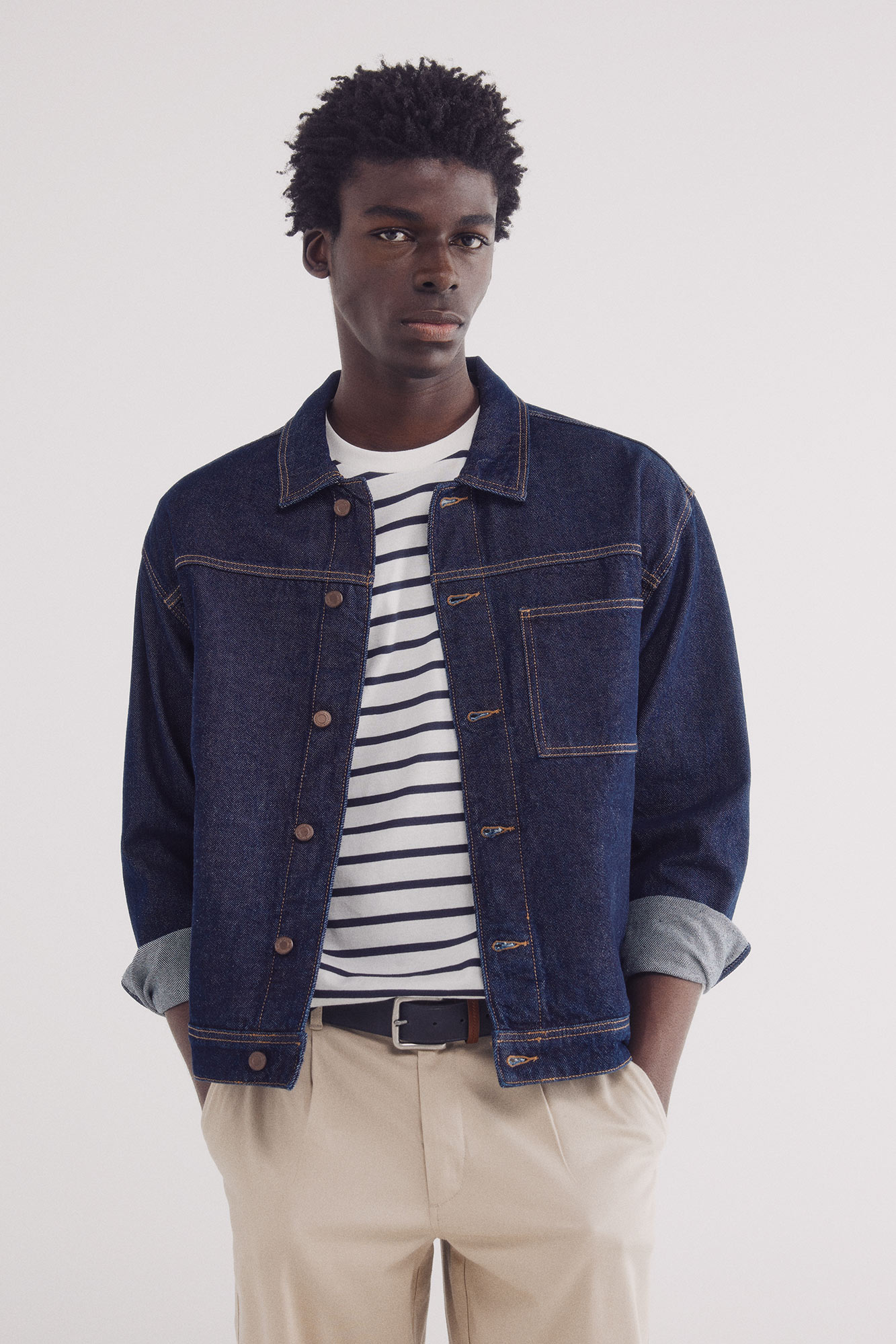 Jaqueta jeans boxy fit | Blusões, casacos e coletes para Homem | Cortefiel