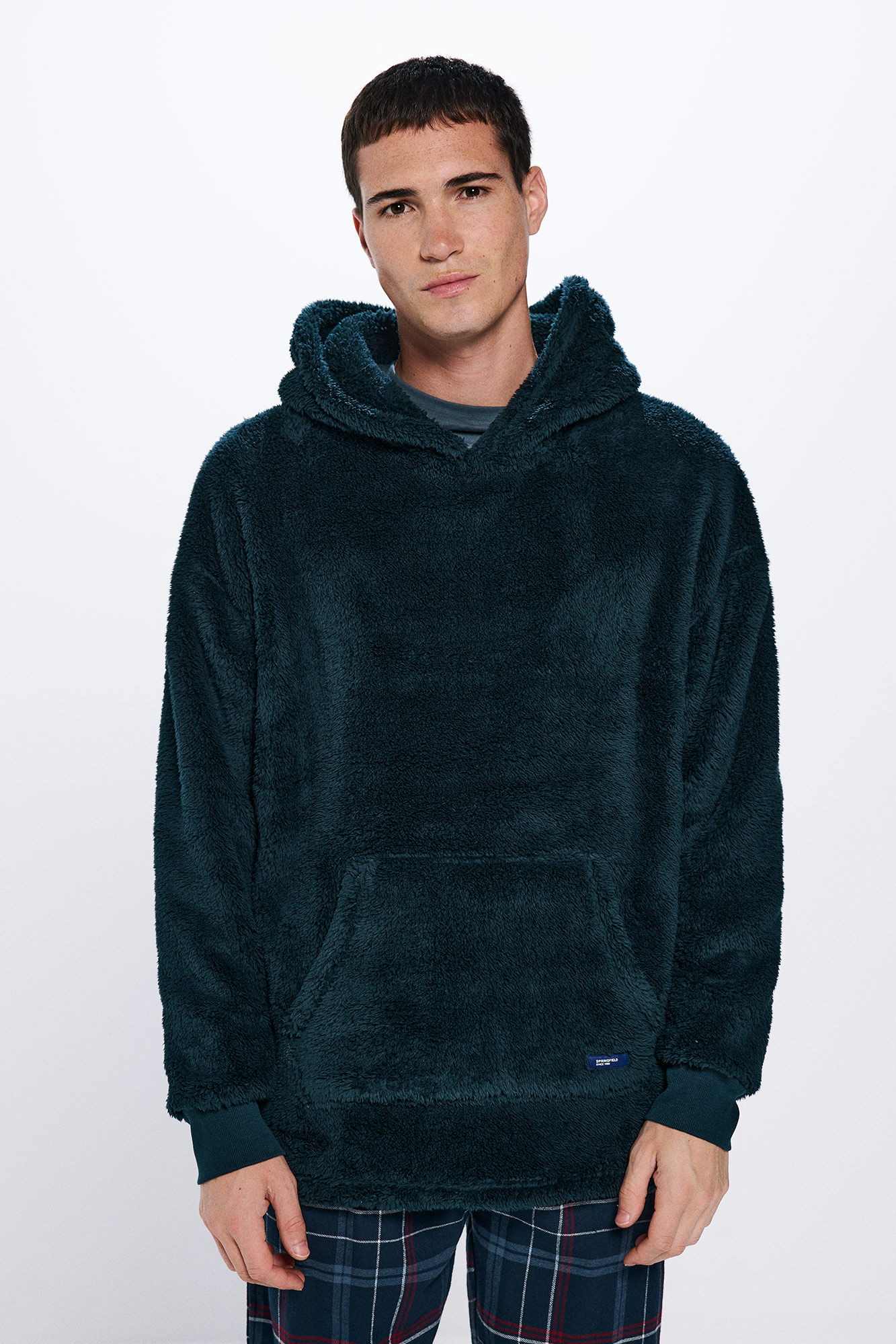 Sweatshirt de capuz polar tecido | Sweatshirts de homem | Cortefiel