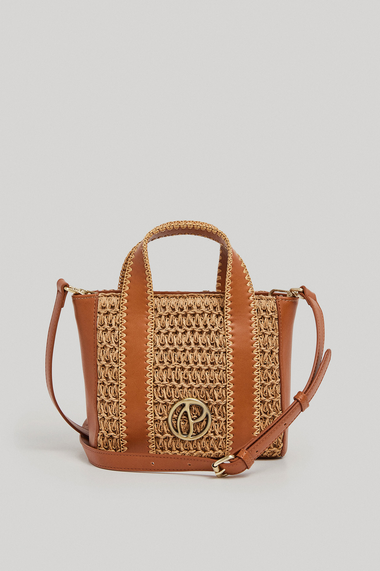 Straw Crossbody Bag | Women's bags | Cortefiel